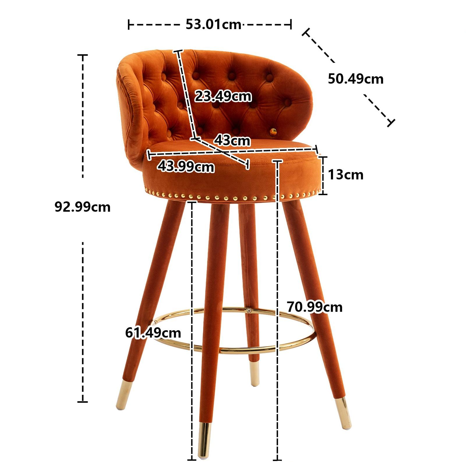 Set aus 2 höhenverstellbaren Barhockern mit Lehne aus echtem Leder und ...