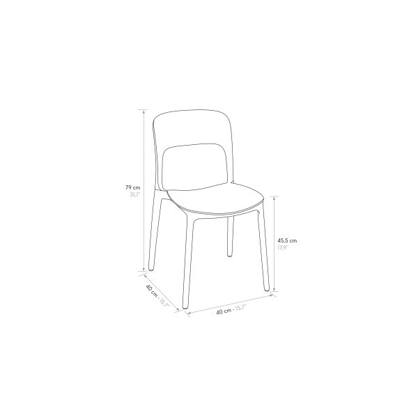 PAZZO DESIGN Sedia Luana set da 4 sedie tortora in Polipropilene ...