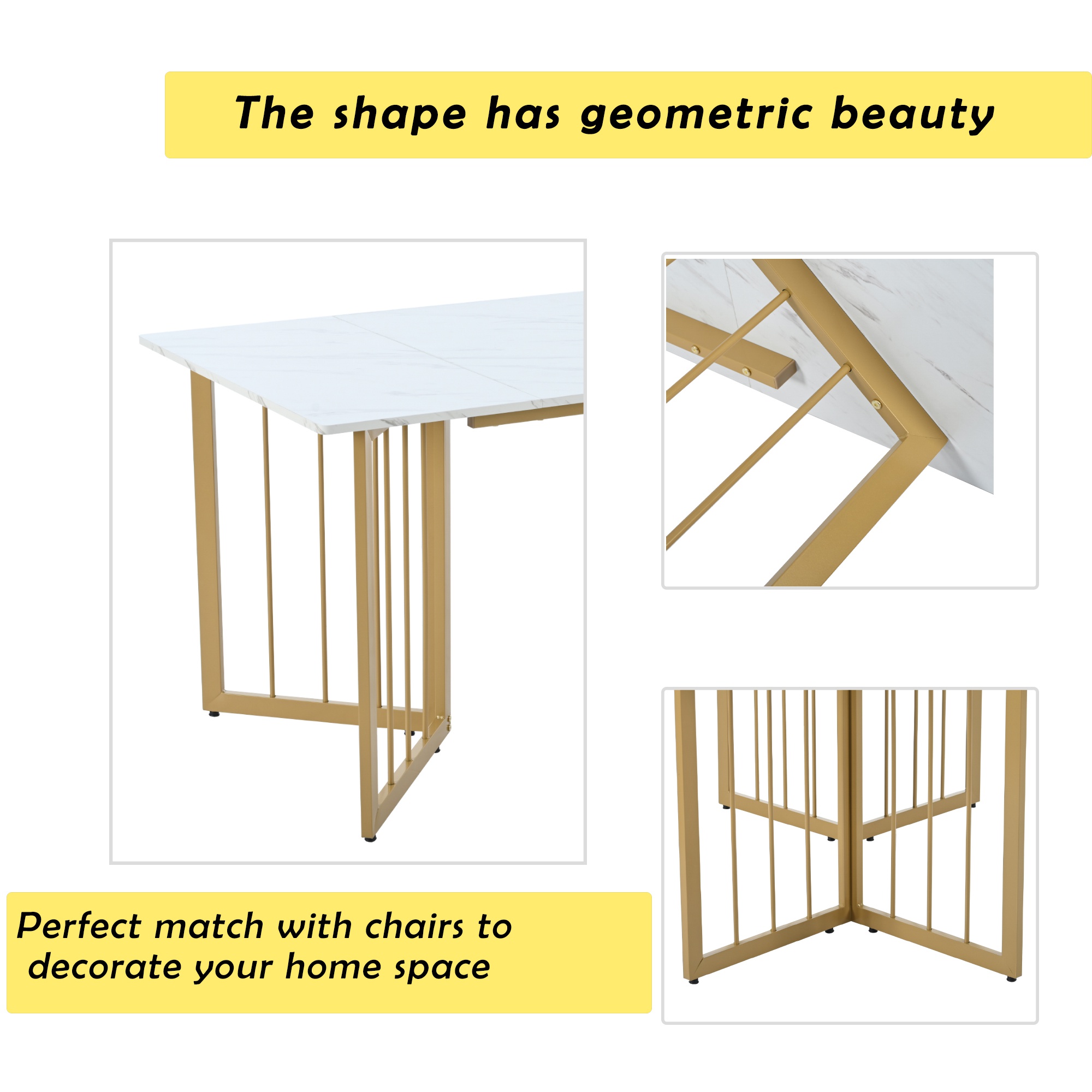 Modern Rectangular Extendable Dining Table with V-shaped Support Legs ...