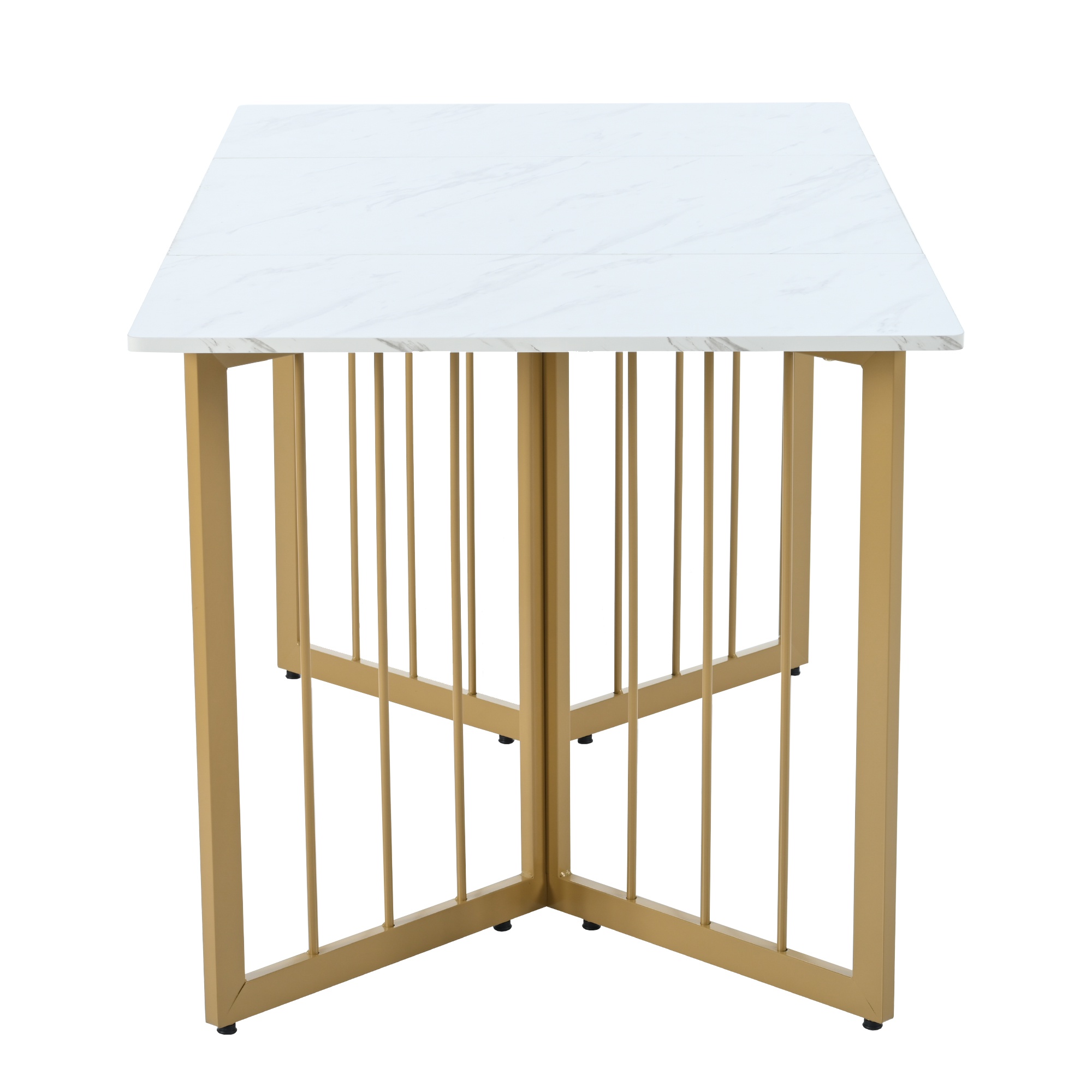 Modern Rectangular Extendable Dining Table with V-shaped Support Legs ...