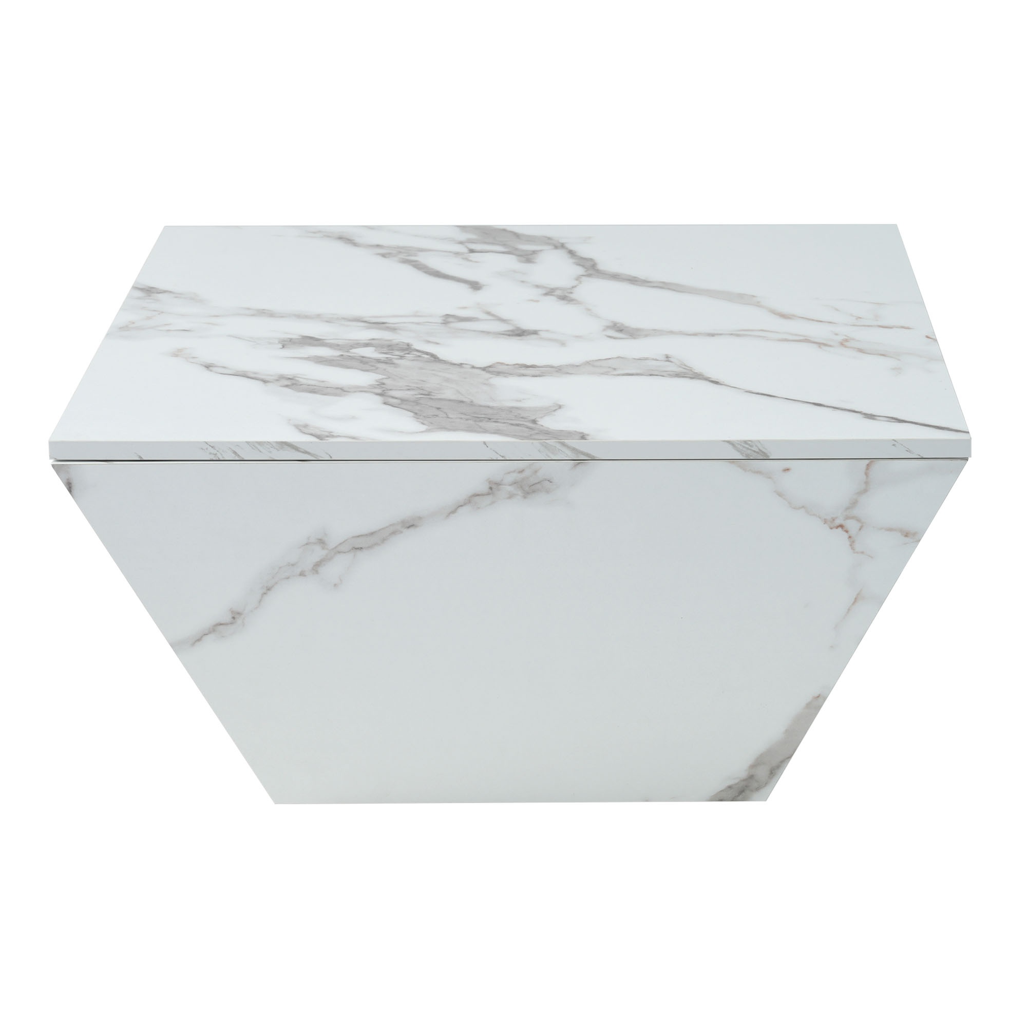 Table Basse Moderne Trapézoïdale en MDF avec Finition Marbre, Blanc ...