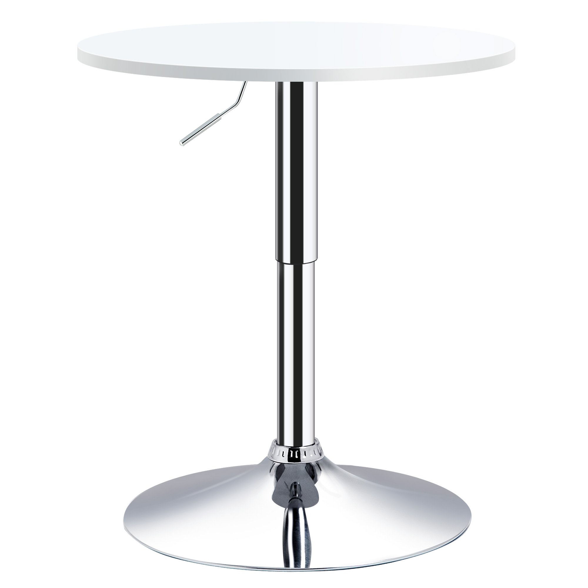 HOMCOM Φ60cm Adjustable Height Round Bar Table w/ Swivel Top Metal ...