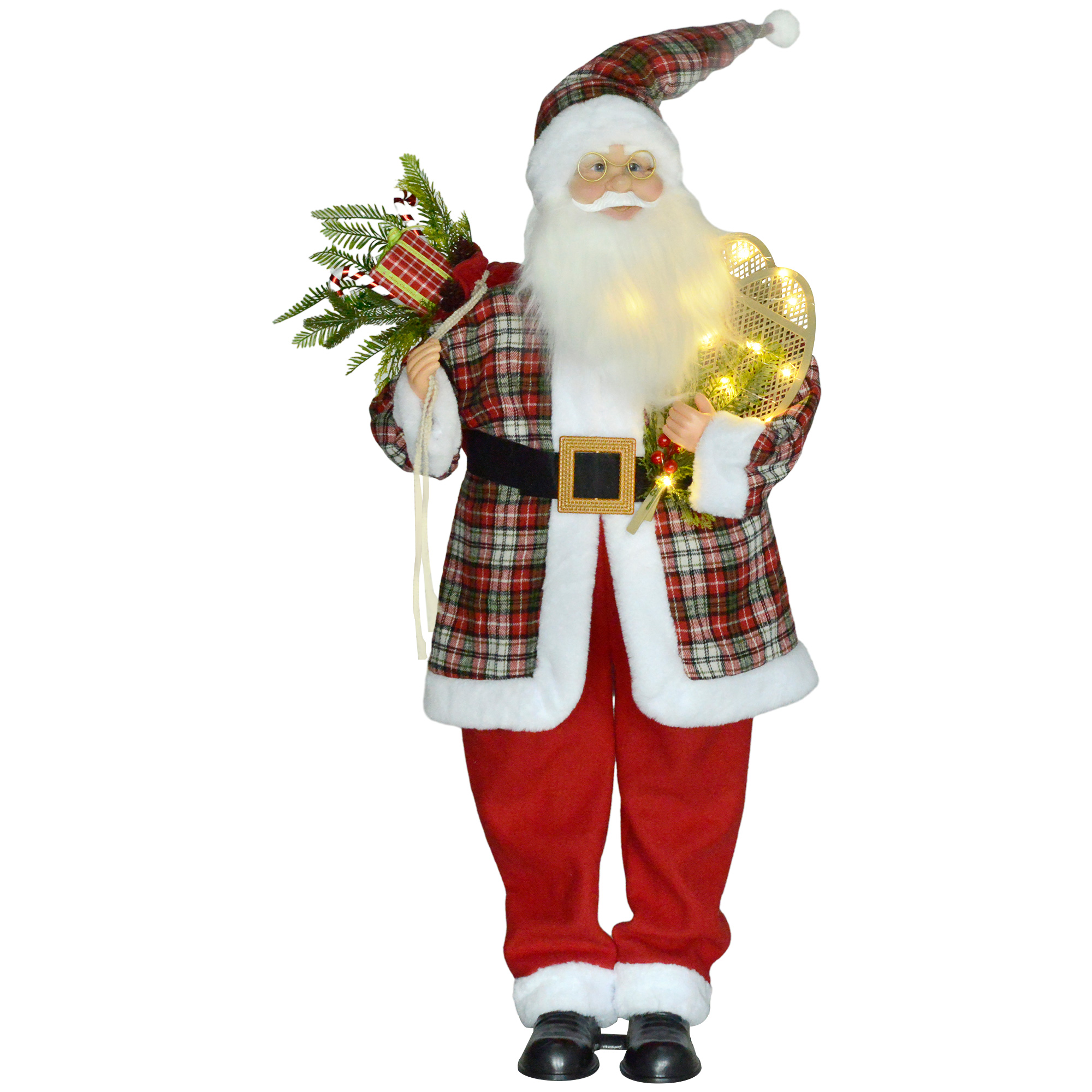 HOMCOM Life Size Animated Santa Claus, 133cm Tall Christmas Decoration ...