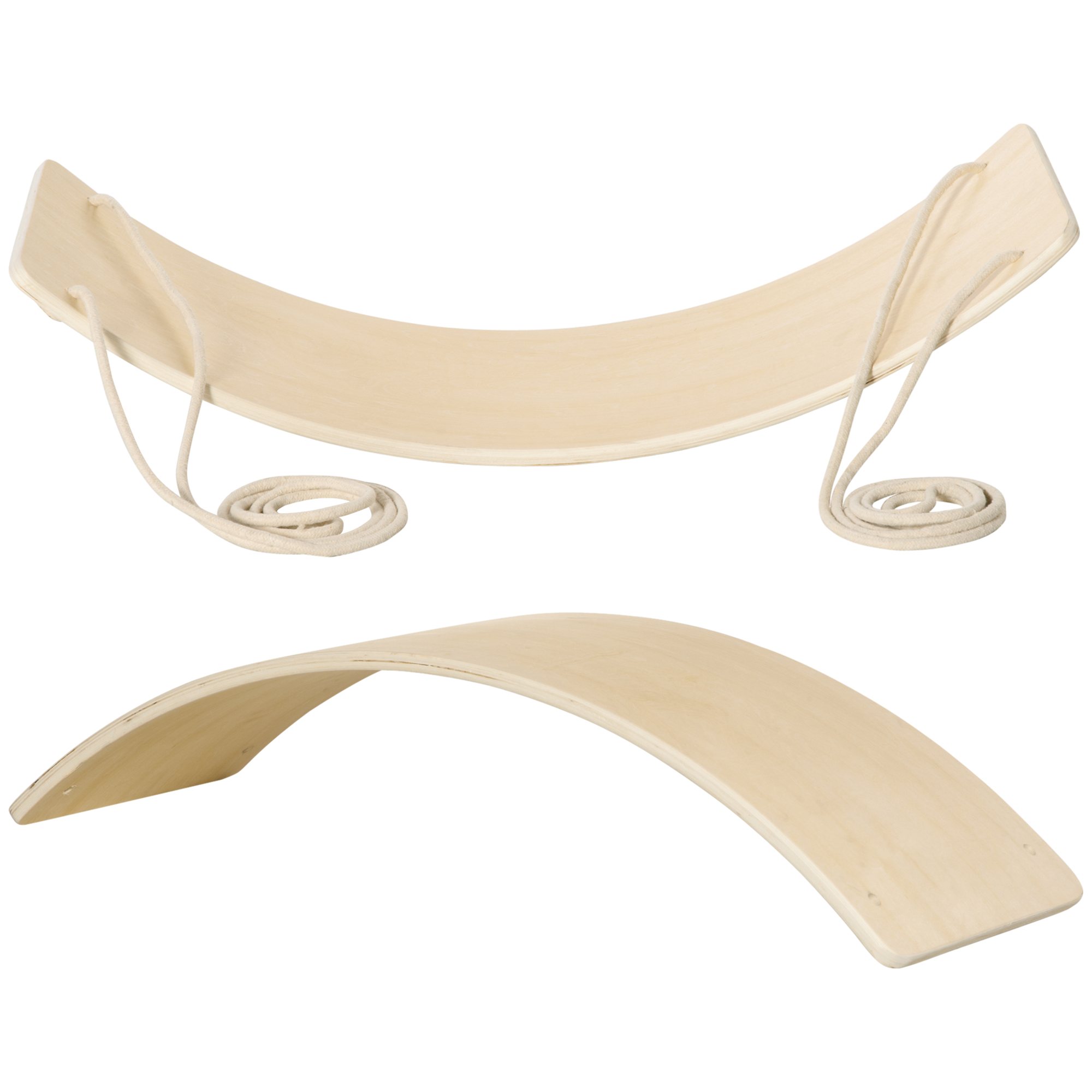 HOMCOM Wood Wobble Board with Ropes, Balance Board for Full Body ...