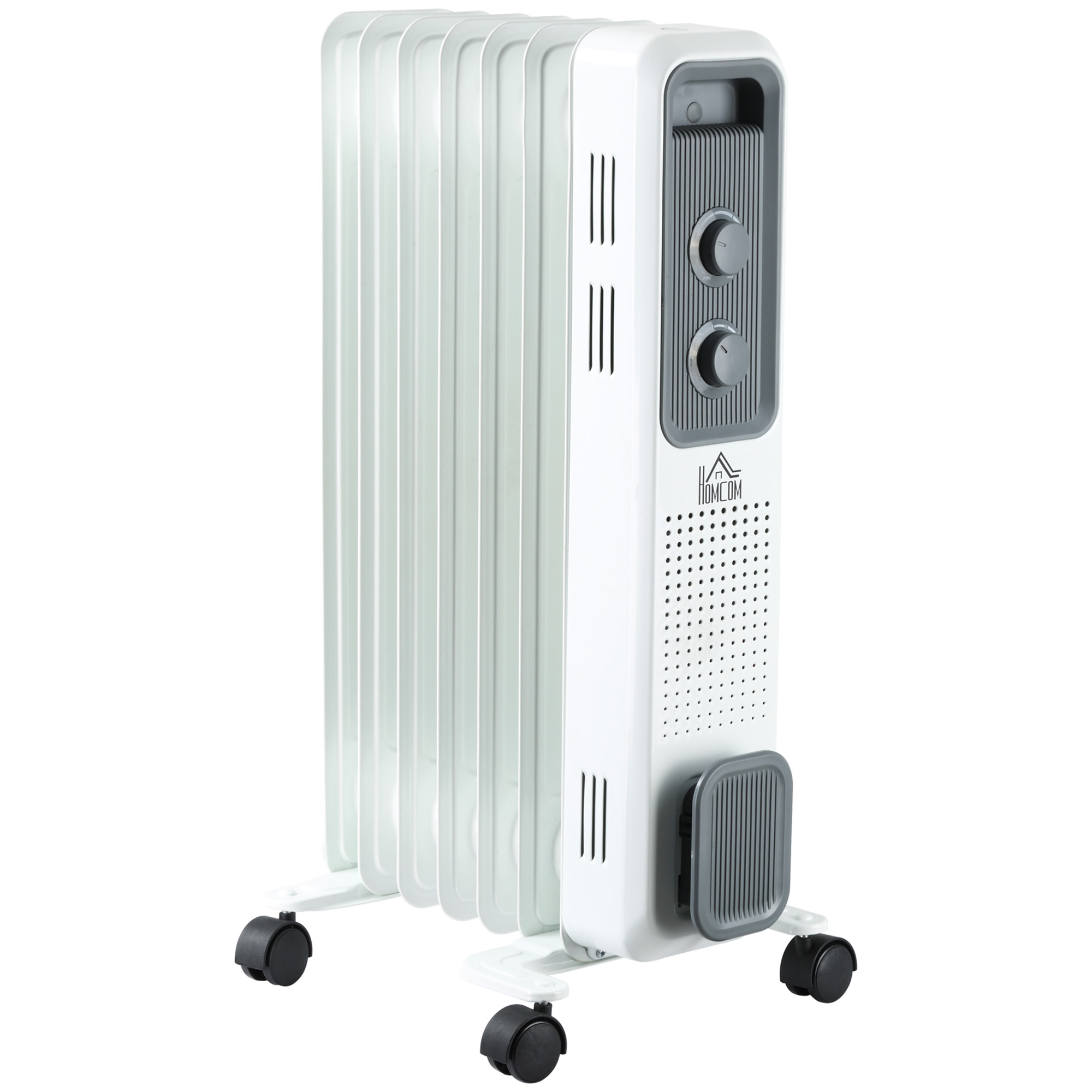 HOMCOM 1500W Oil Filled Radiator, Portable Electric Heater w/ Three ...