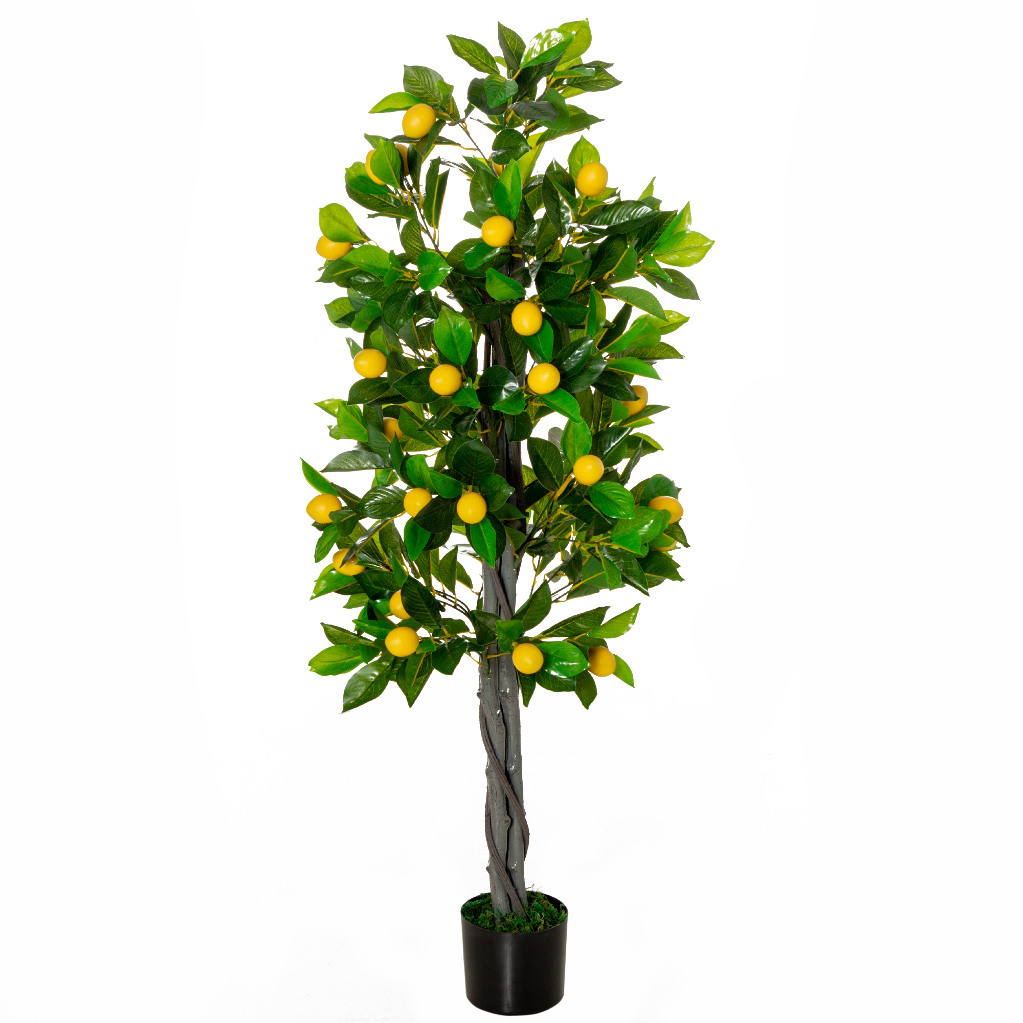 HOMCOM Artificial Lemon Tree Fake Decorative Fruits Plant in Nursery ...