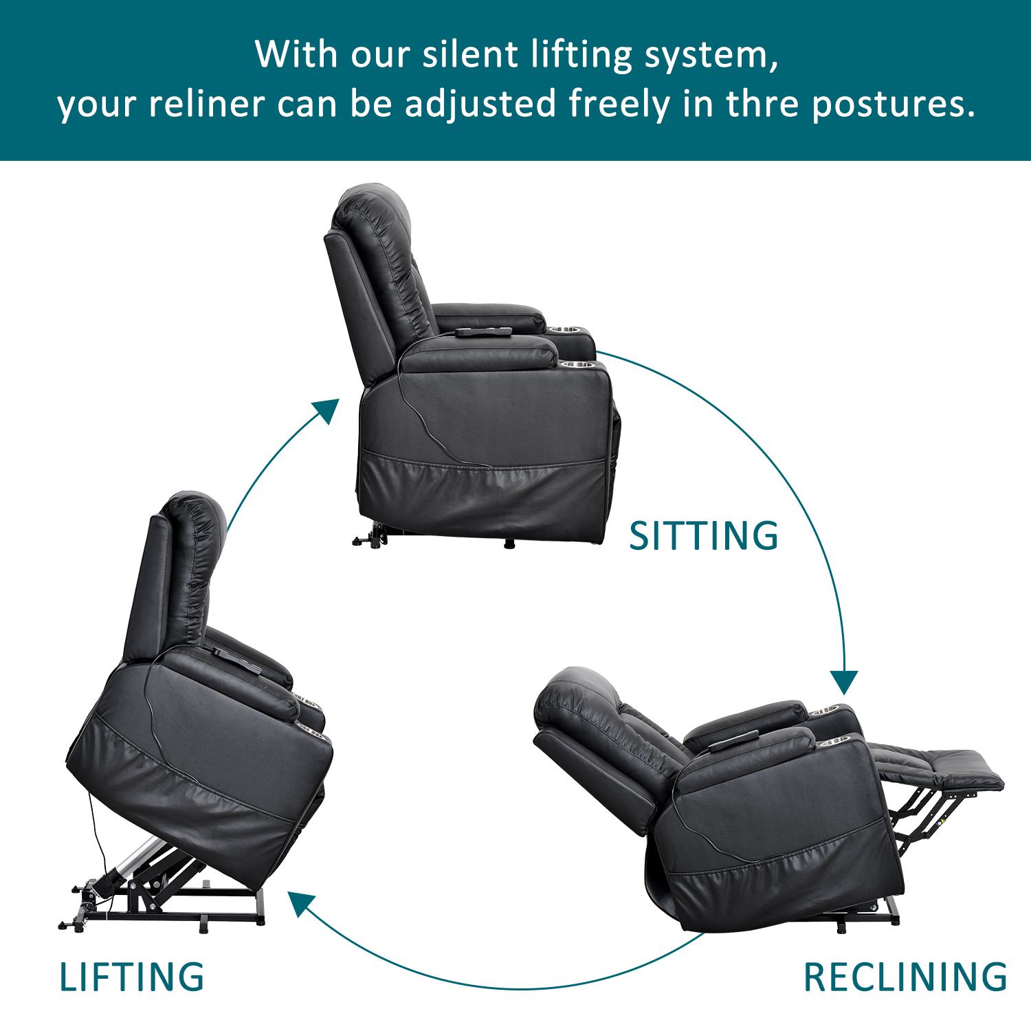 Remote Control Electric Power Lift Recliner Chair Sofa with Faux ...