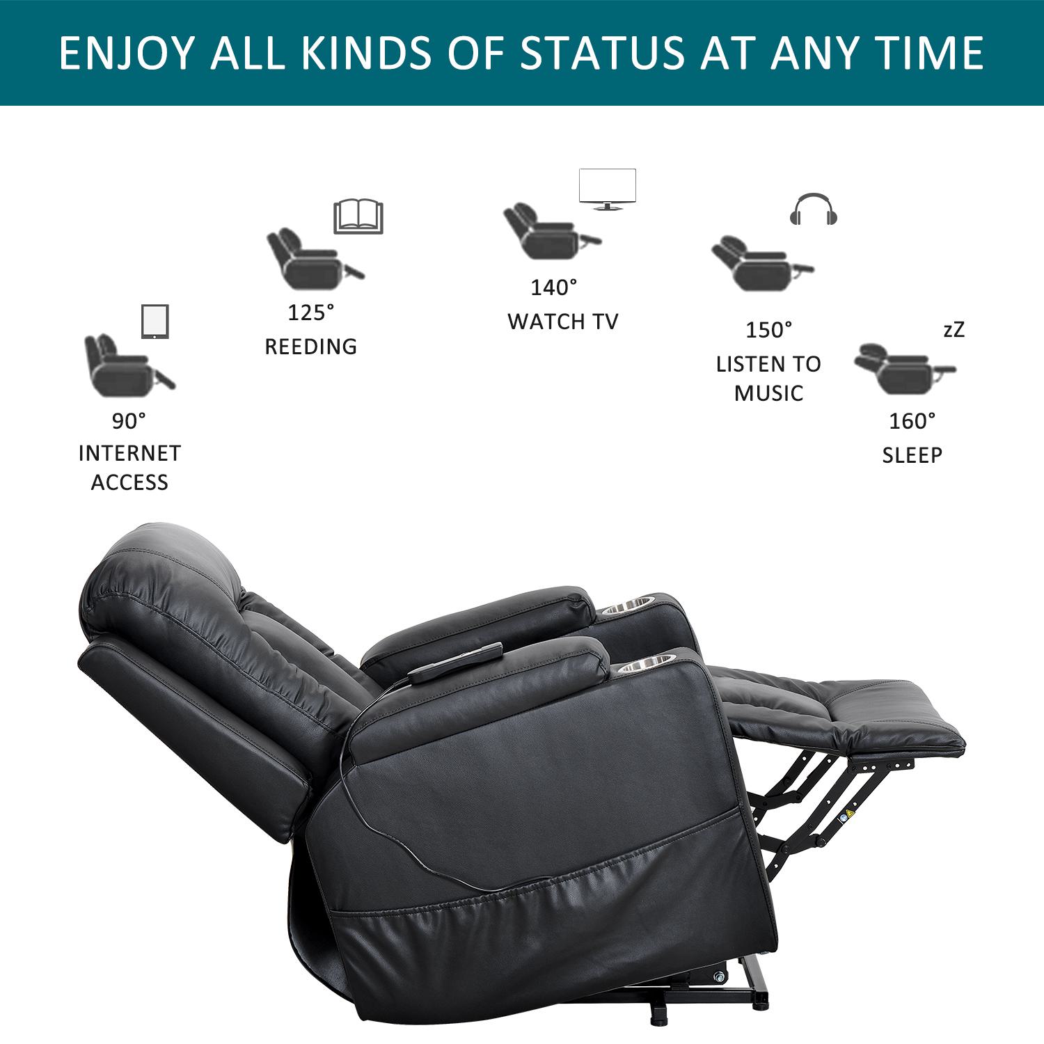 Remote Control Electric Power Lift Recliner Chair Sofa with Faux ...