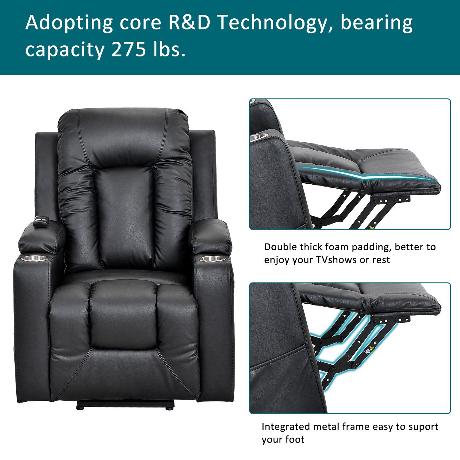 Remote Control Electric Power Lift Recliner Chair Sofa with Faux ...