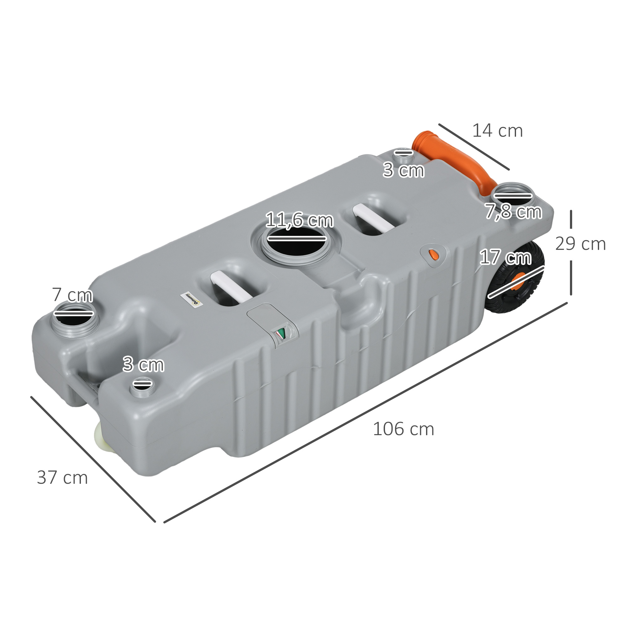 Outsunny Tragbarer 75-Liter-Wassertank mit Pegelanzeige, 3 Rollen und ...