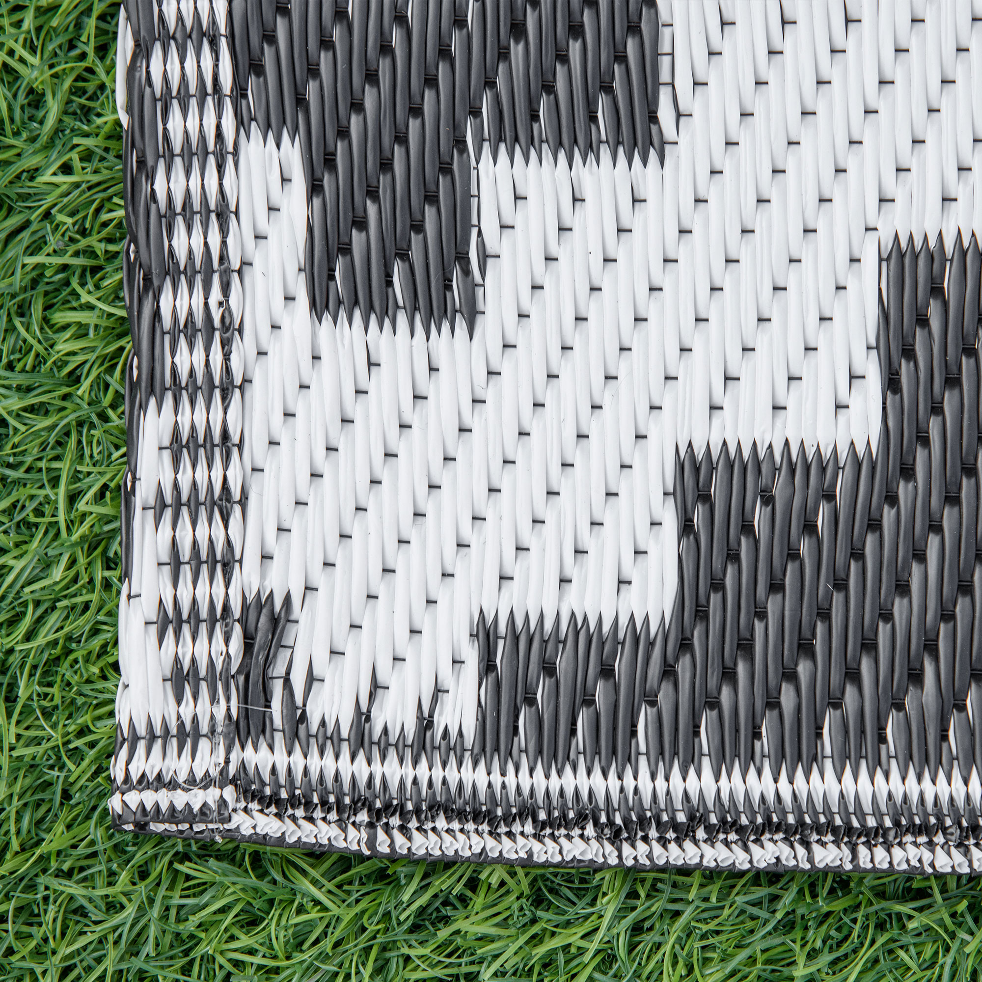Outsunny Tappeto Esterno Reversibile Geometrico 2.74x1.82m Nero | Aosom ...