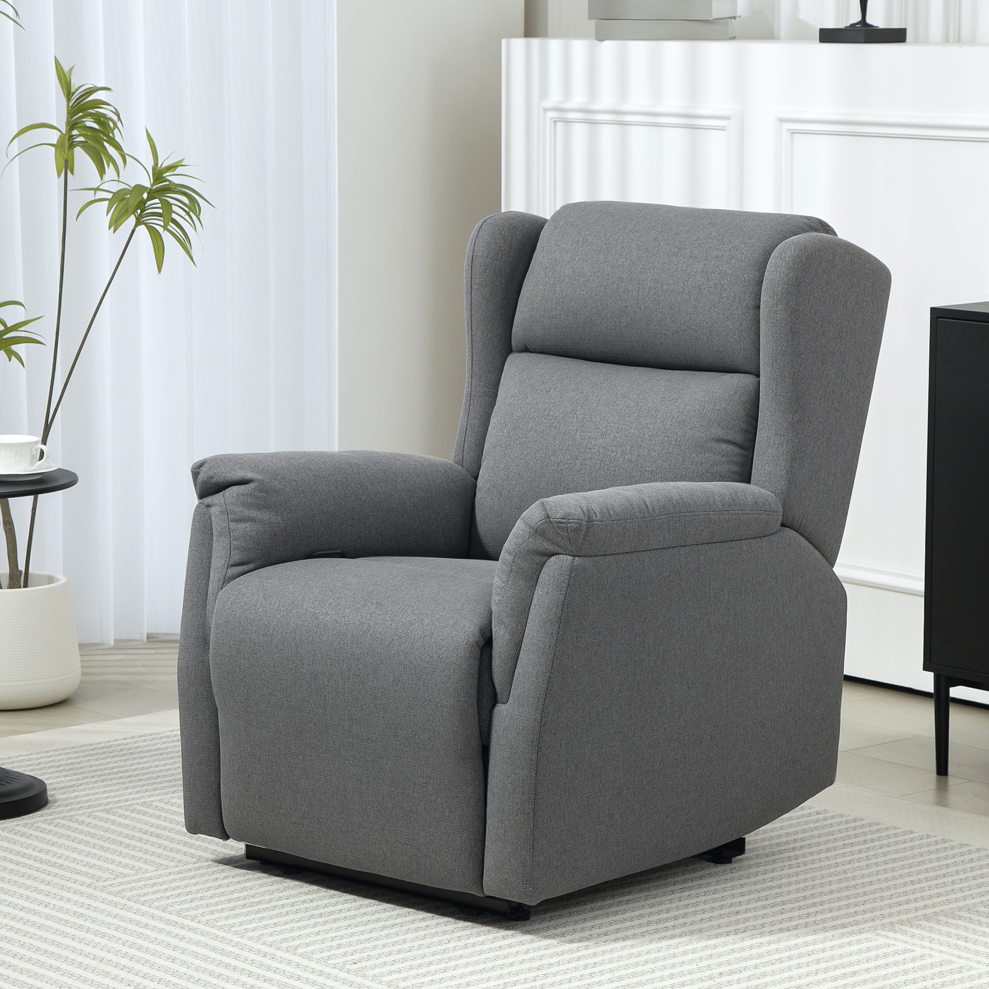 HOMCOM Fauteuil de relaxation, fauteuil rembourré avec repose-pieds ...