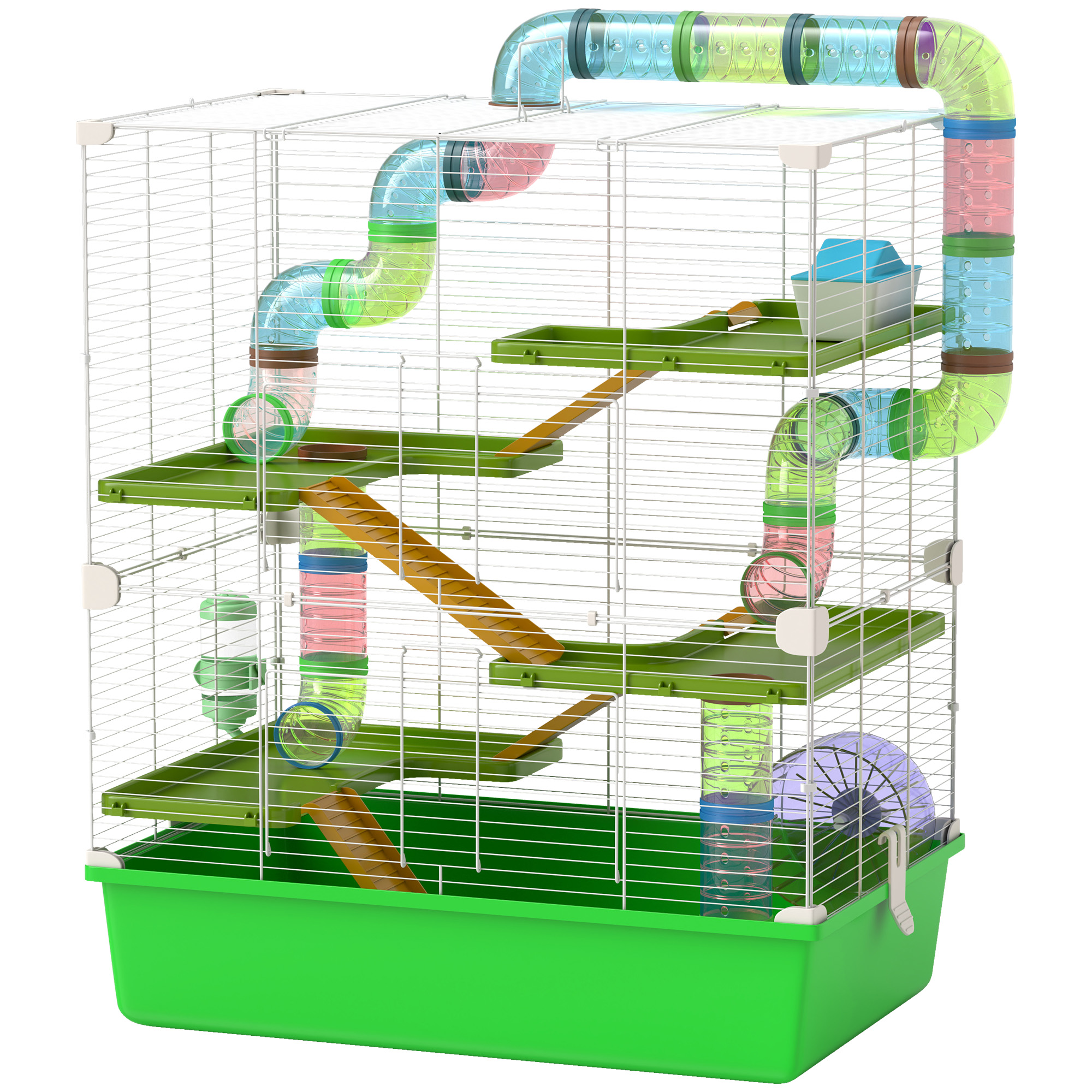 PawHut Grande cage pour hamsters cage pour rongeur 5 niveaux avec ...