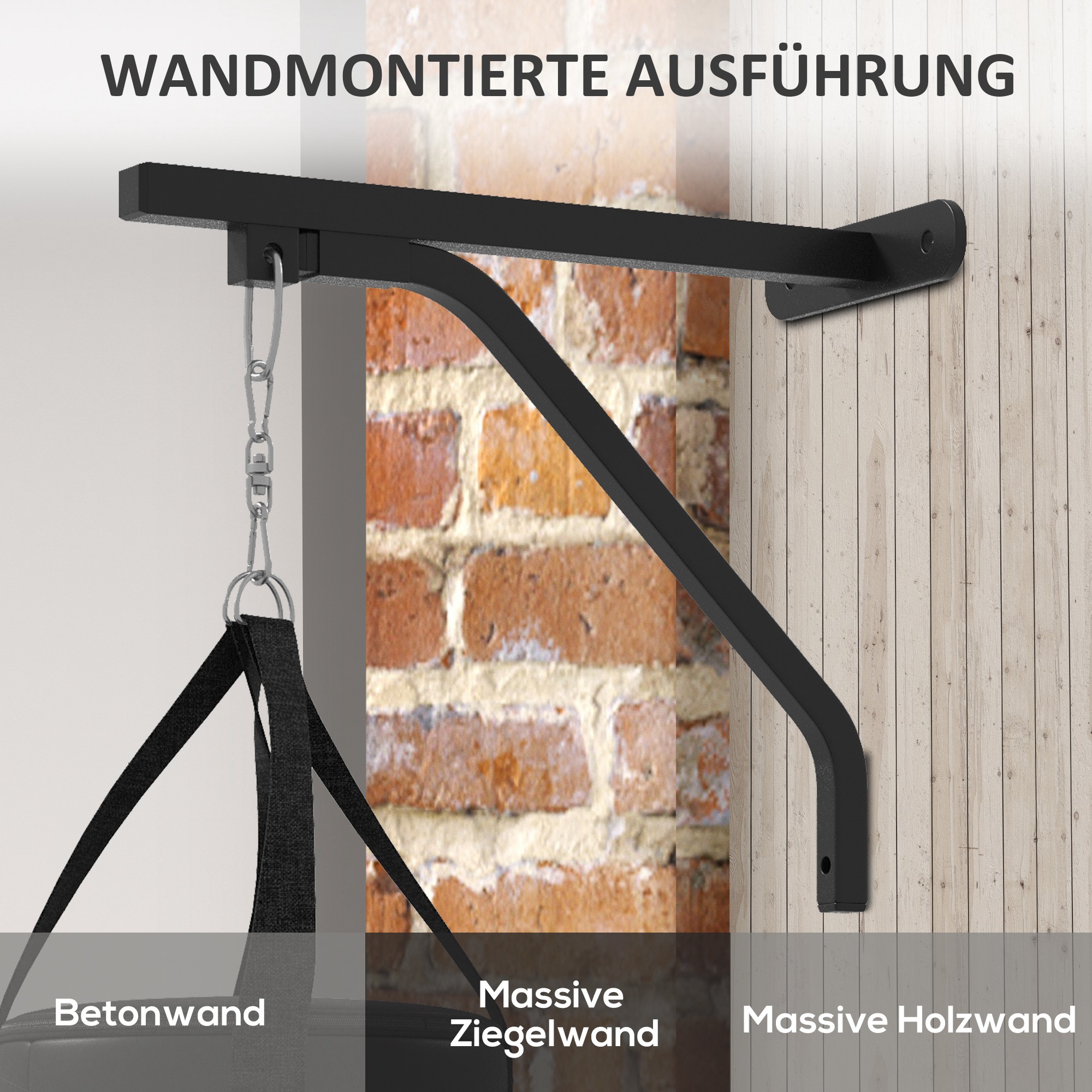 SPORTNOW Boxsack, befüllbar, mit Wandhalterung, Handschuhen und ...