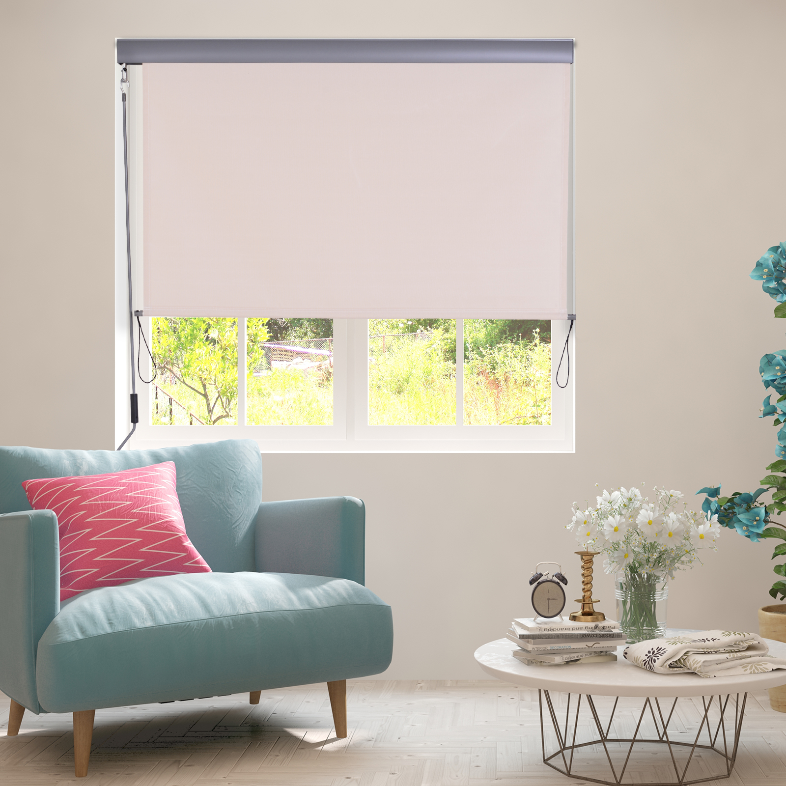 Outsunny Toldo Vertical Enrollable con Manivela Protección UV para ...