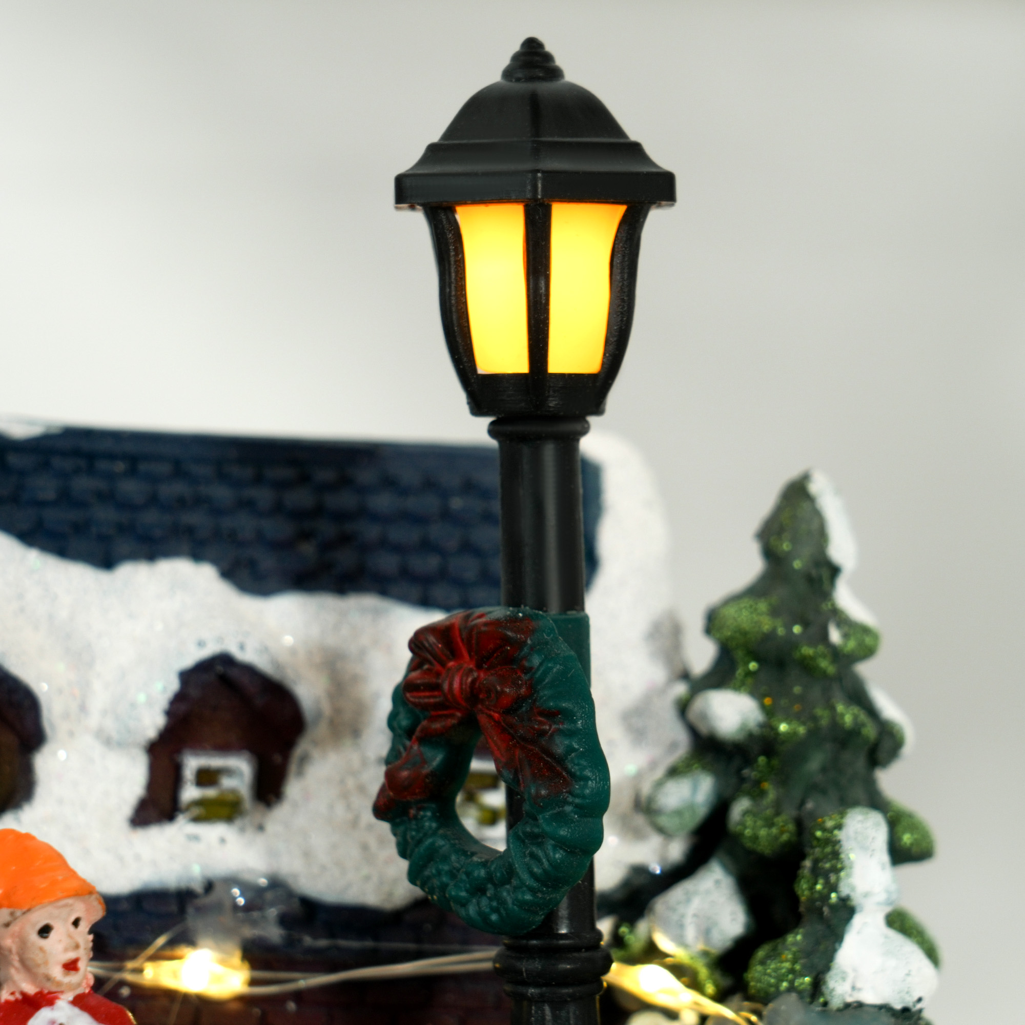 HOMCOM Pueblo Navideño con Luces LED Coro Giratorio Música para ...