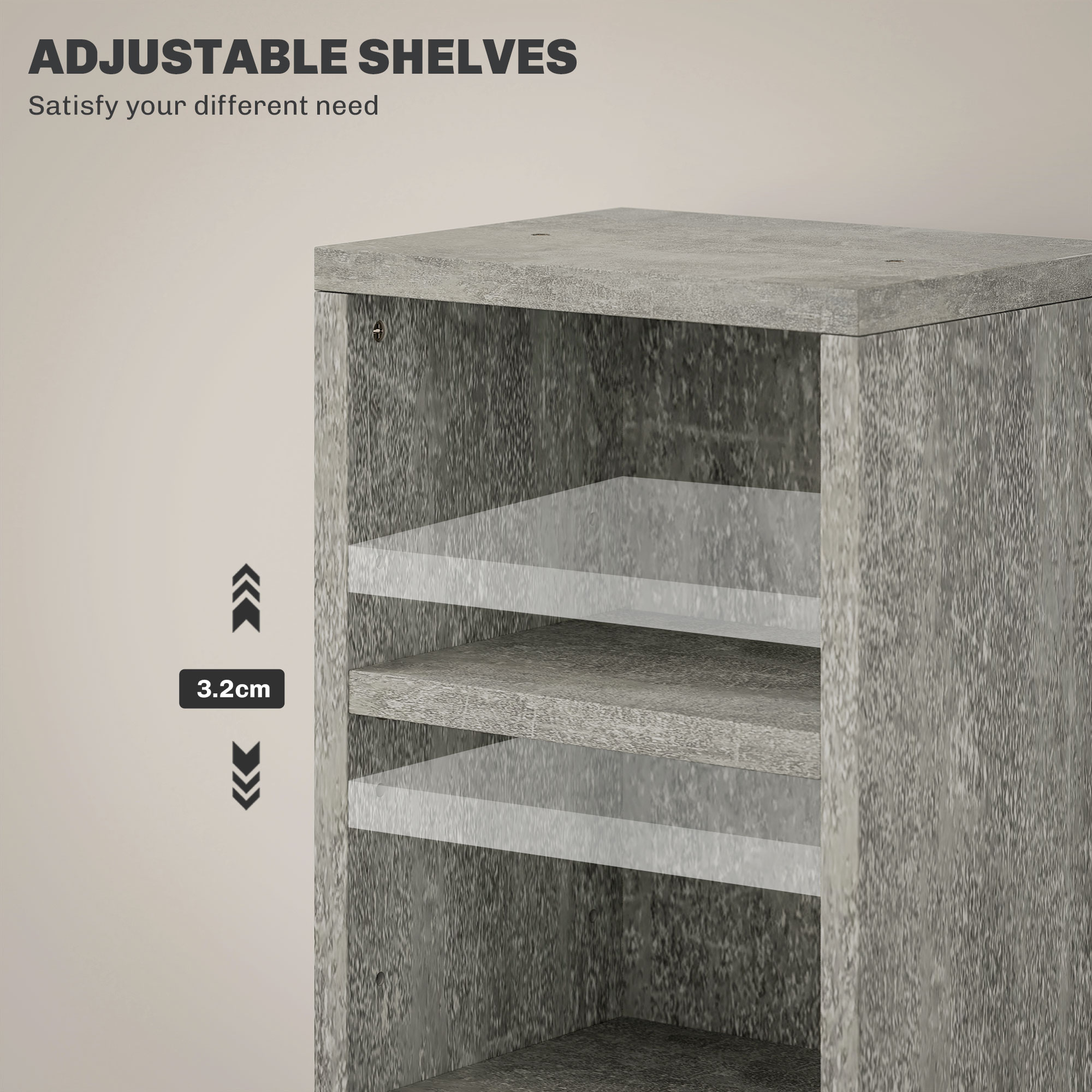 HOMCOM Set of Two 102 CD Storage Units - Cement Grey | Aosom UK