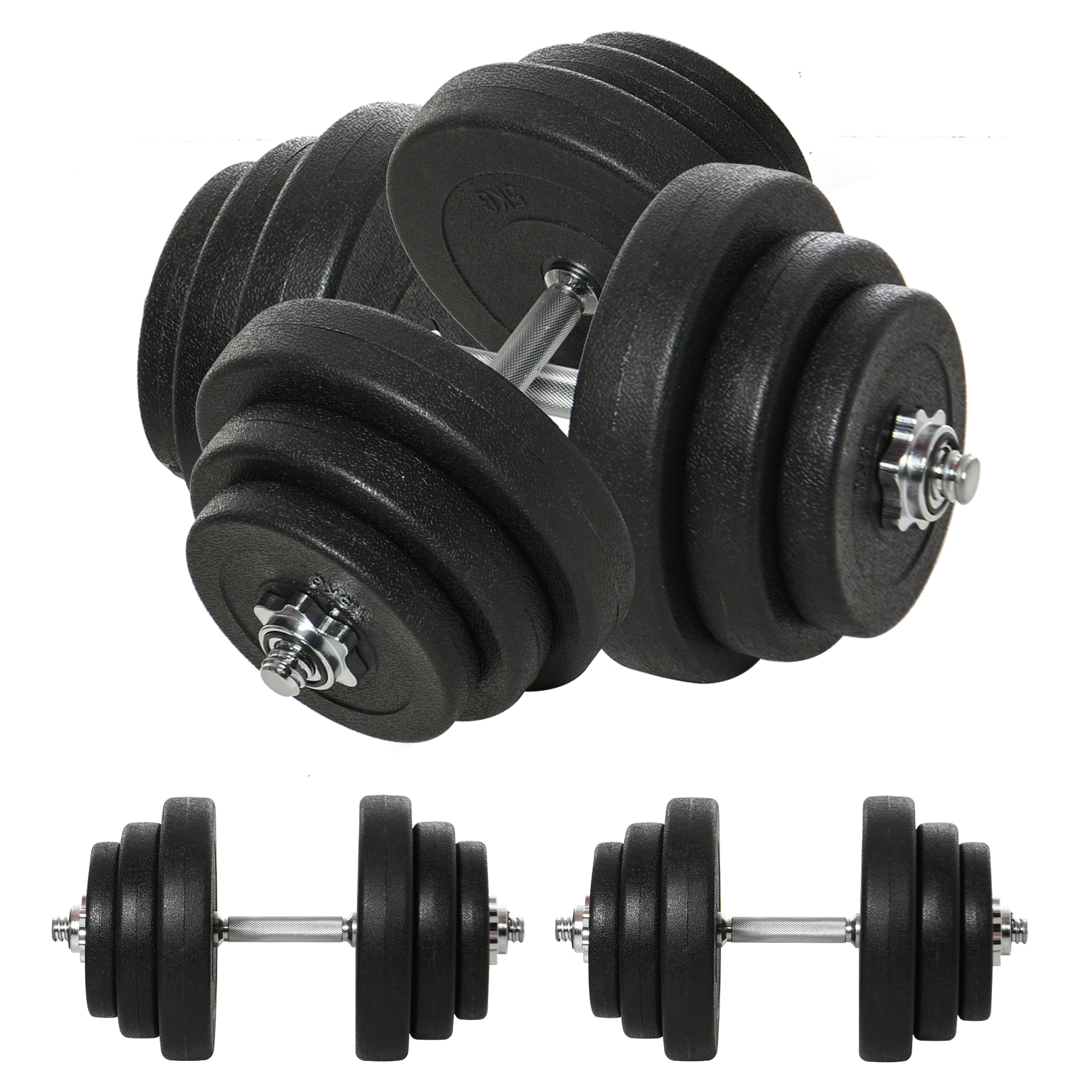 HOMCOM Juego de Mancuernas Pesas de Fitness 40KG Ajustable ...