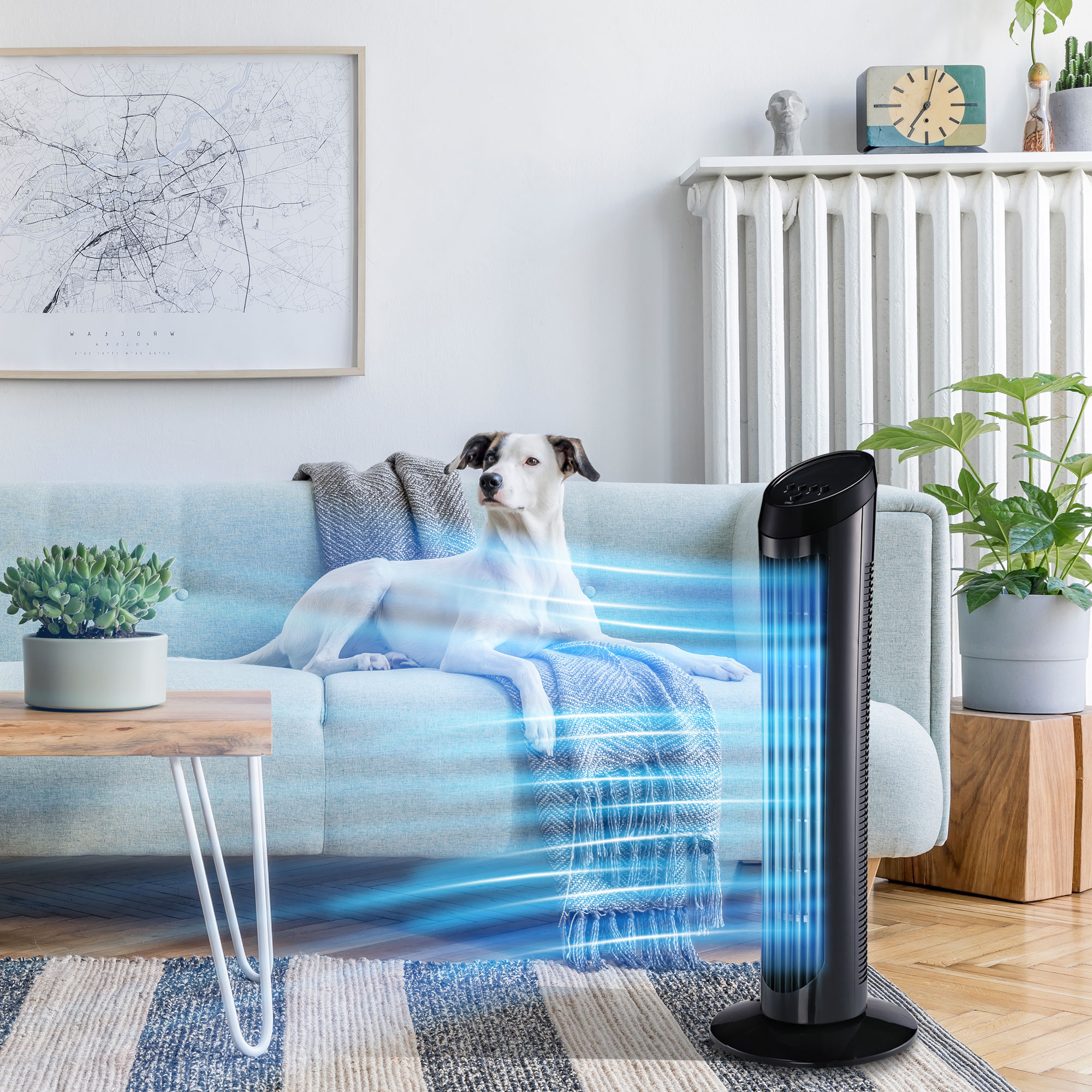 HOMCOM Standventilator 45 W Turmventilator Ventilator leise 3 ...