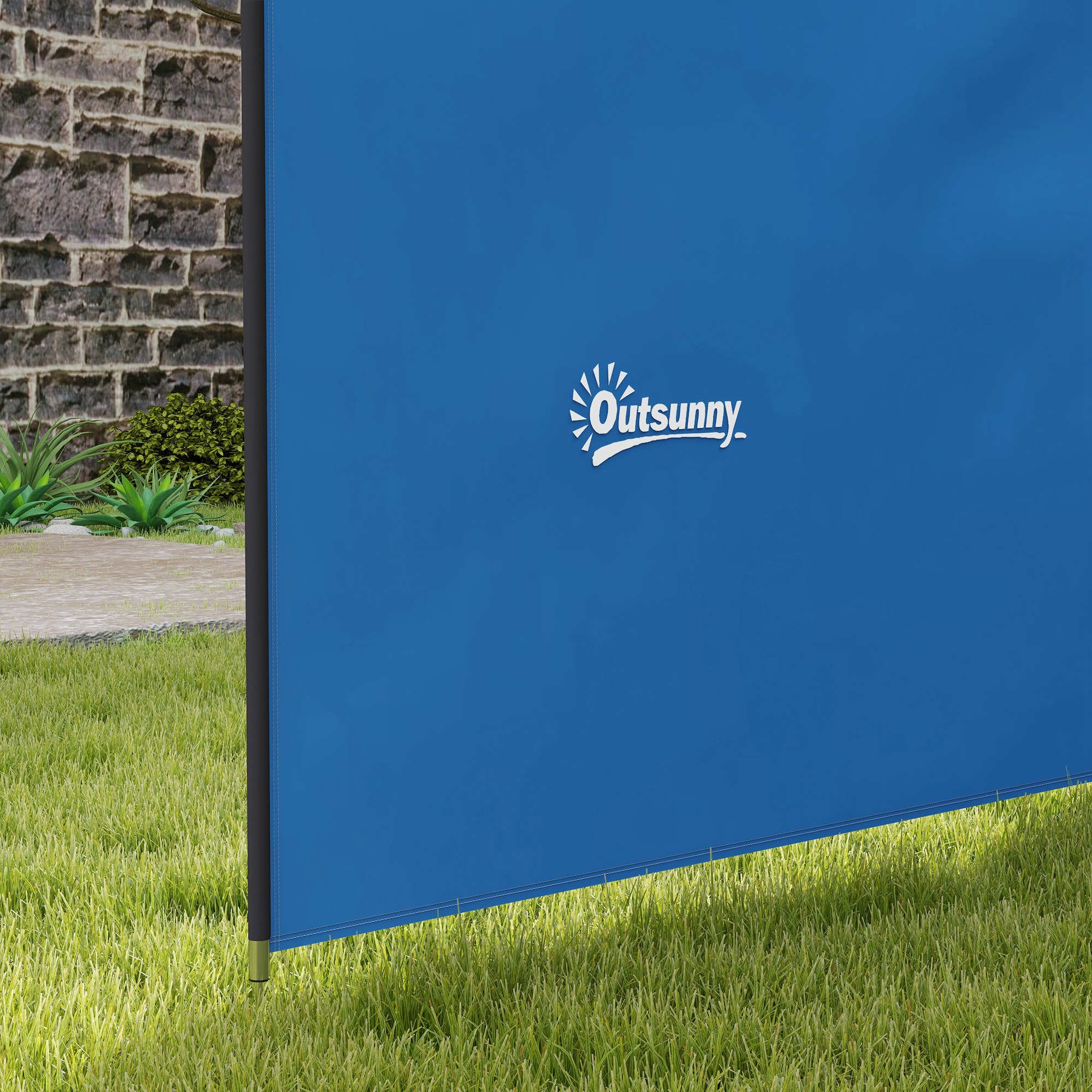 Outsunny 5 Pole Camping Windbreaks, Beach Wind Shield Shelter with ...