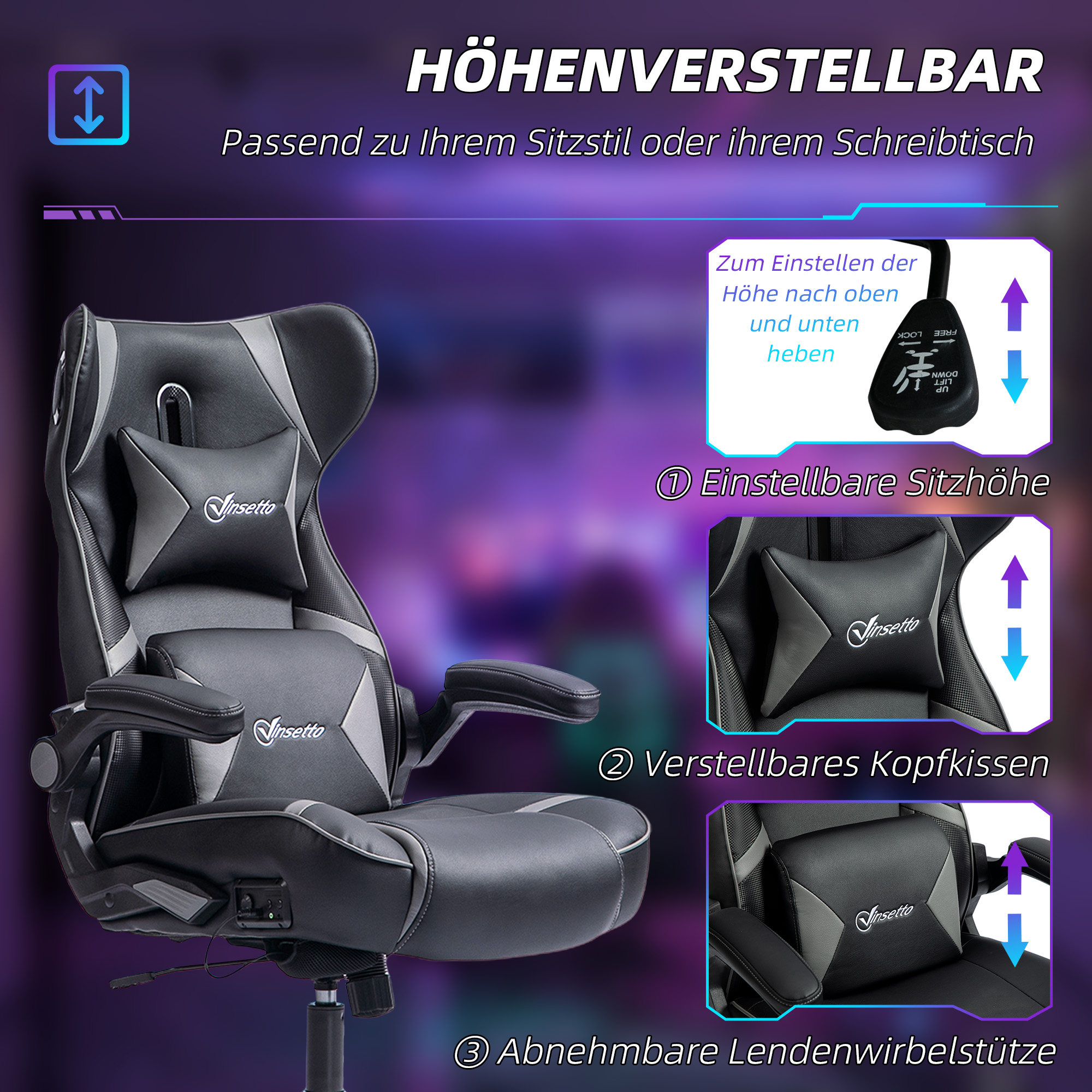 Schöne Vinsetto Gaming Stuhl Ebenbild