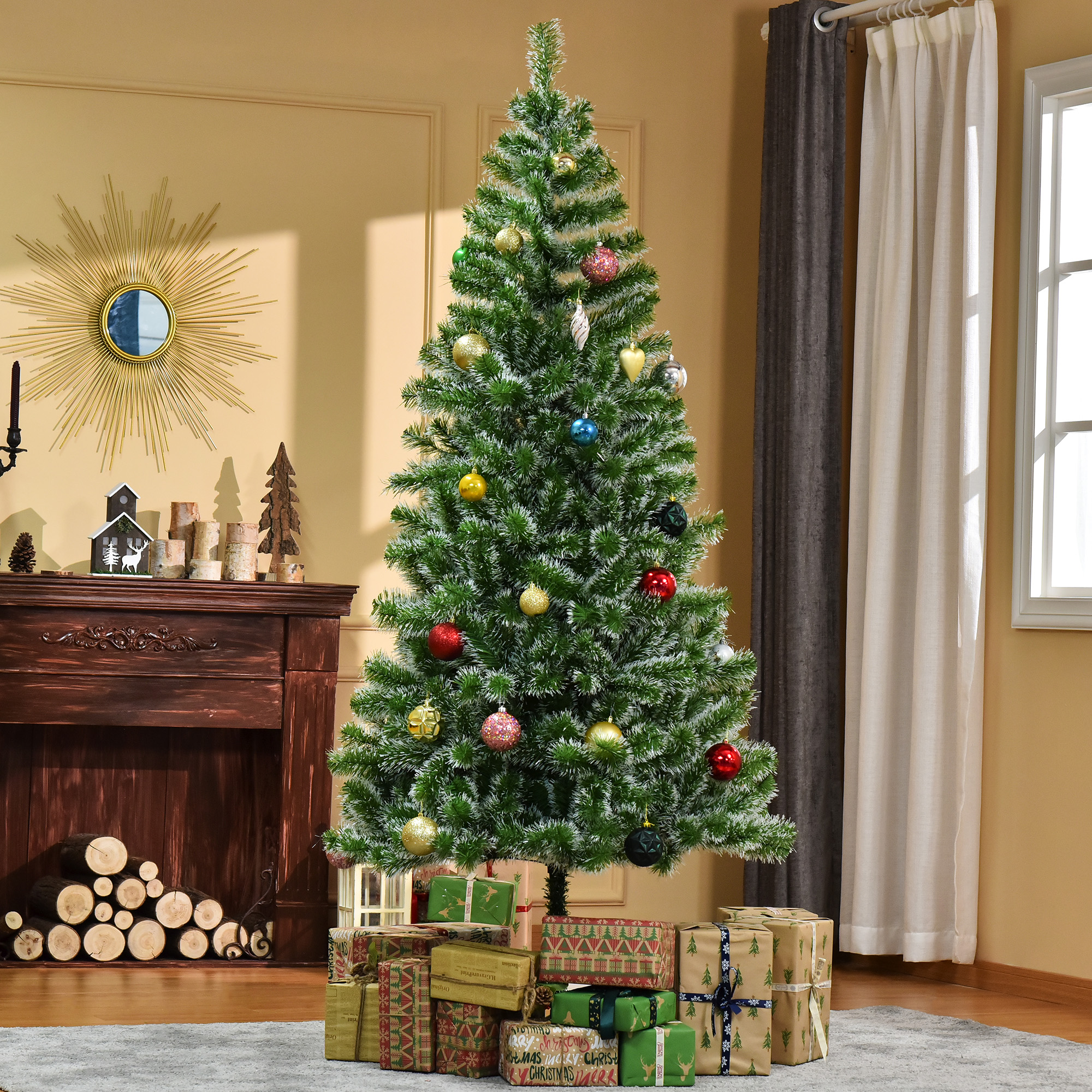 HOMCOM Christmas Tree 2.1M W/ Metal Stand