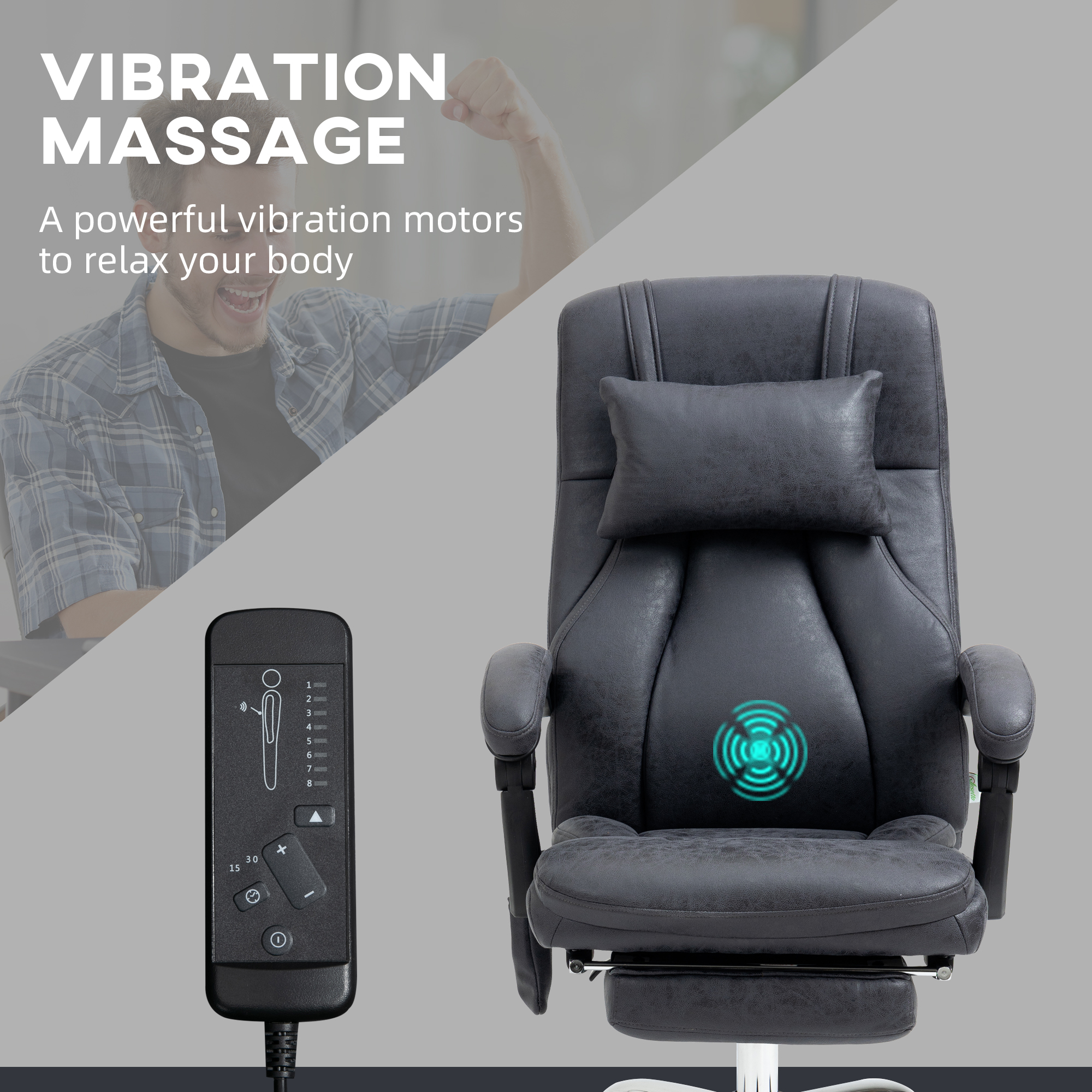 Vinsetto High Back Vibration Massage Office Chair with Headrest ...