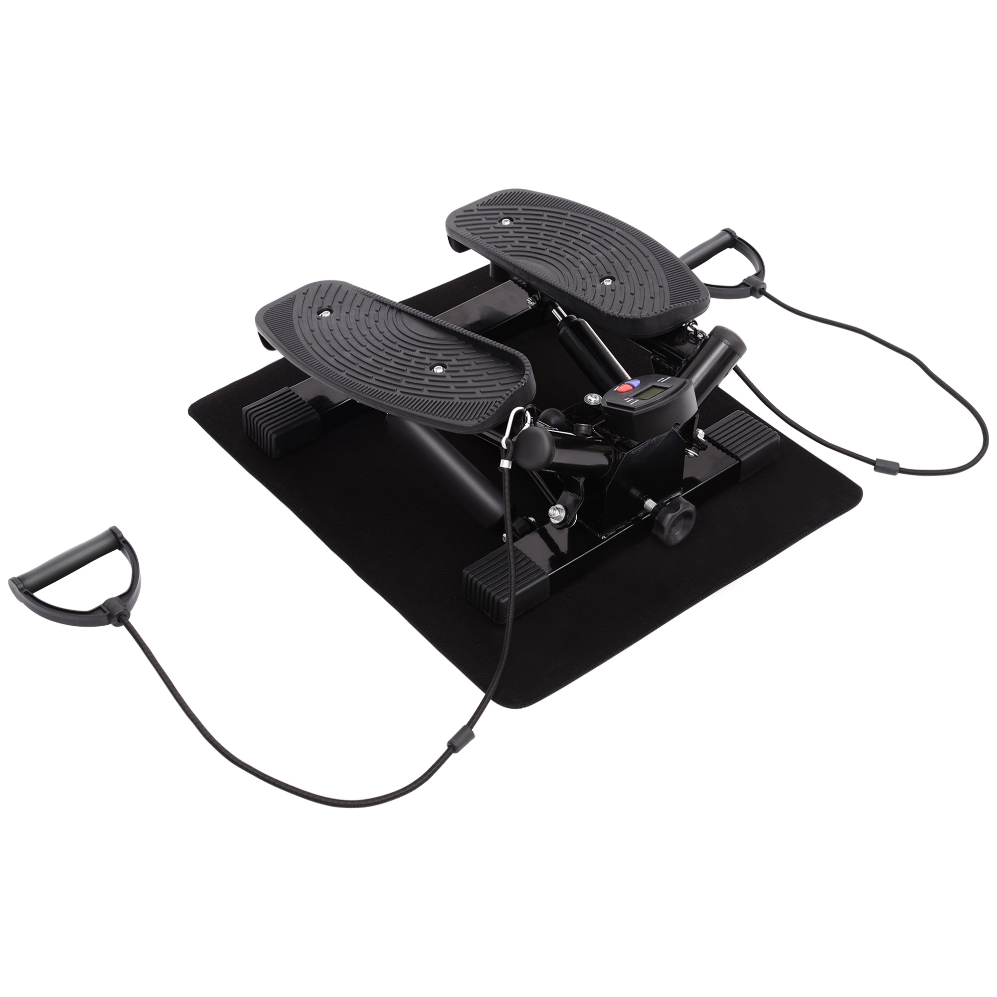 HOMCOM Mini Stepper Sidestepper Fitness Heimtrainer inkl. Trainingsbänder schwarz| Aosom.de