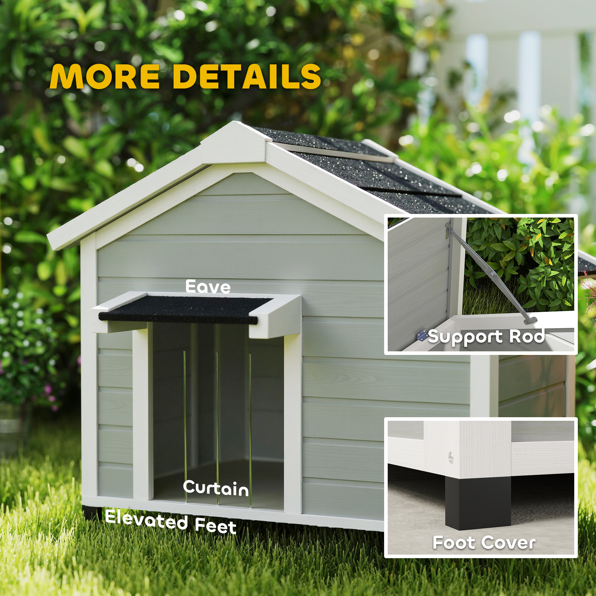 Wooden Dog House Outdoor With Openable Roof Removable Aod02 - Kuiwee.com
