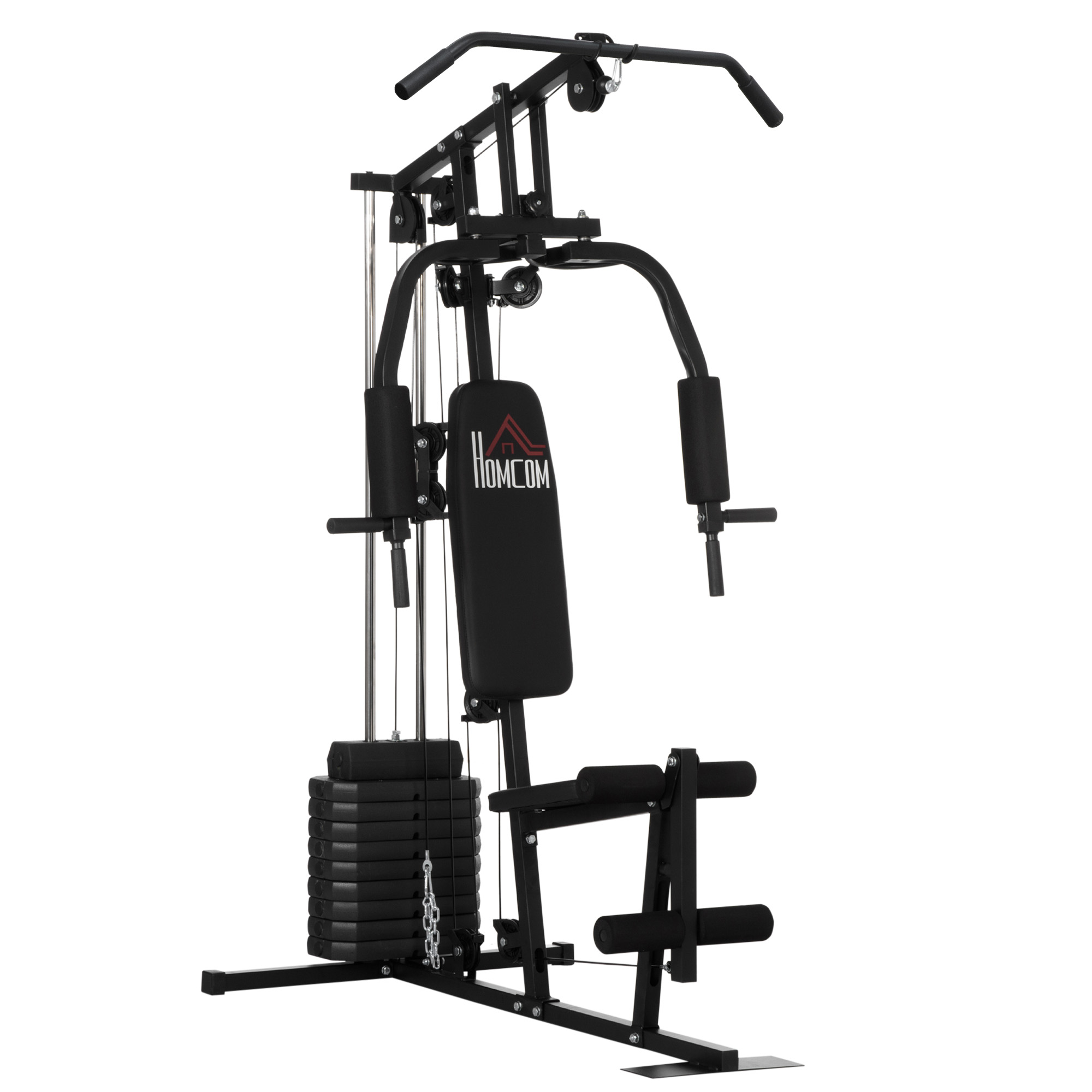 HOMCOM Multifunction Home Gym Machine, with 45kg Weight Stacks, for ...