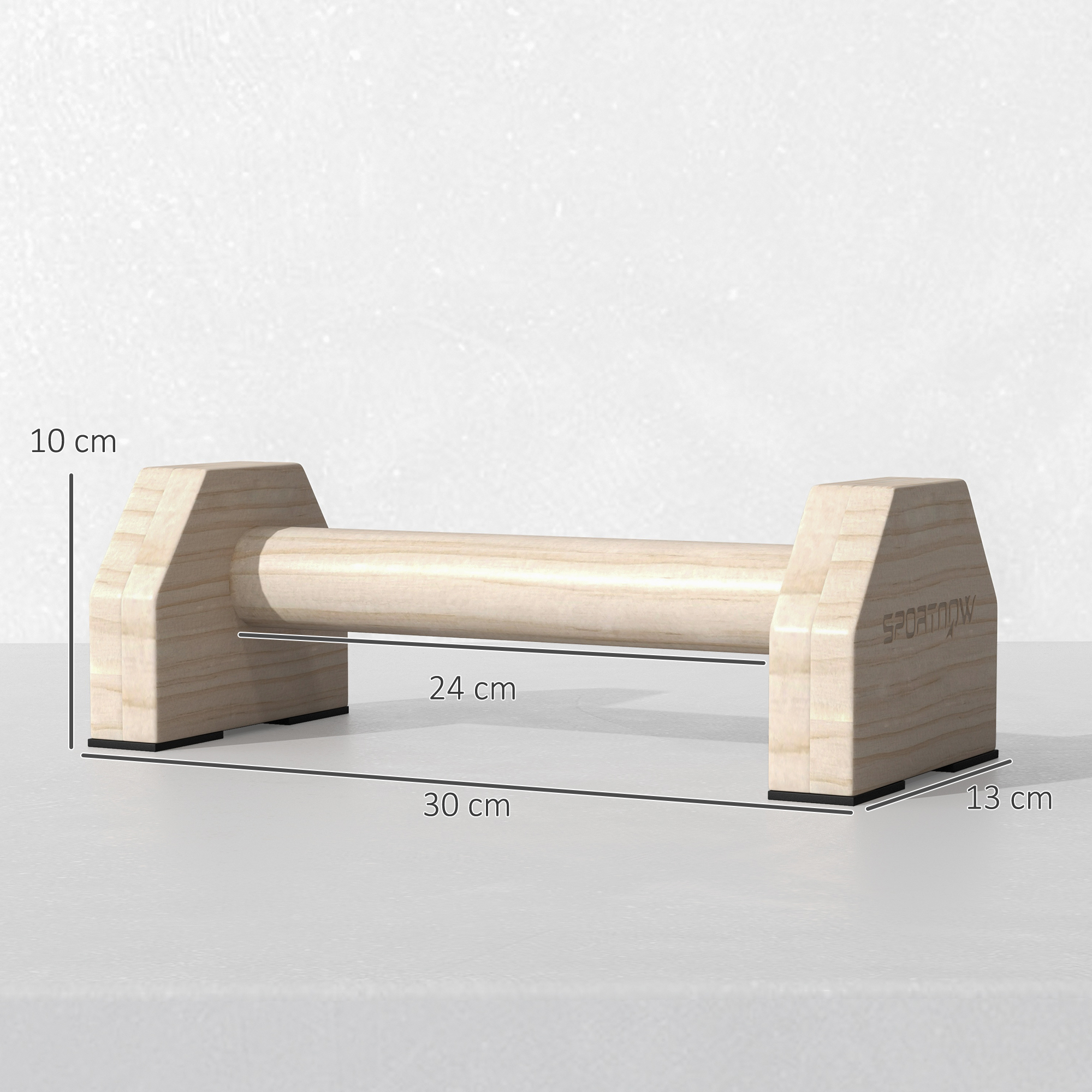 SPORTNOW Wooden Parallettes Bars Push up Handles with Non-Slip Base ...