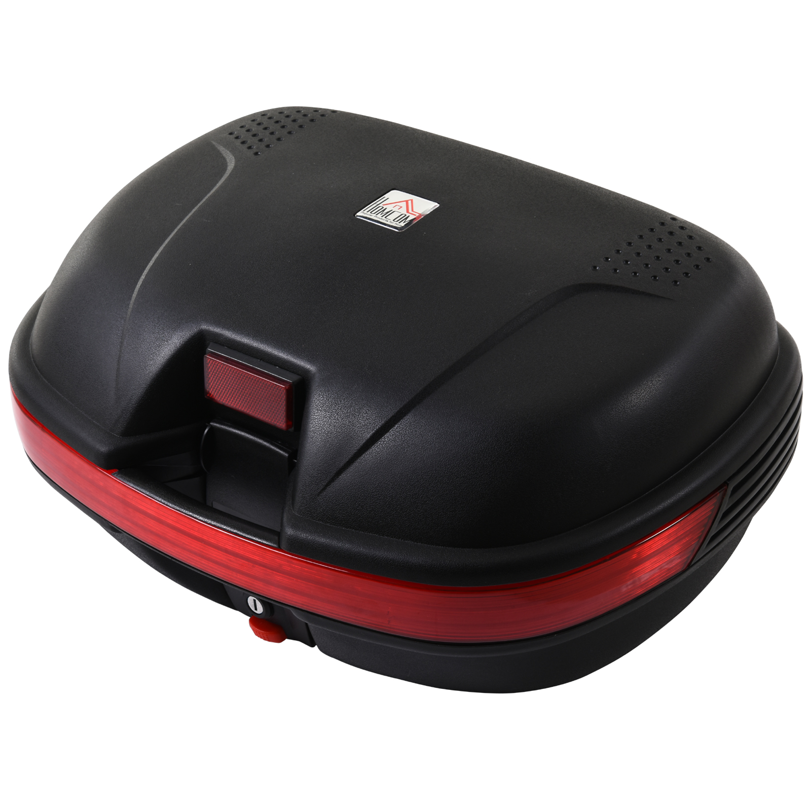 HOMCOM 48L Streamline Plastic Motorcycle Trunk Red/Black | Aosom UK