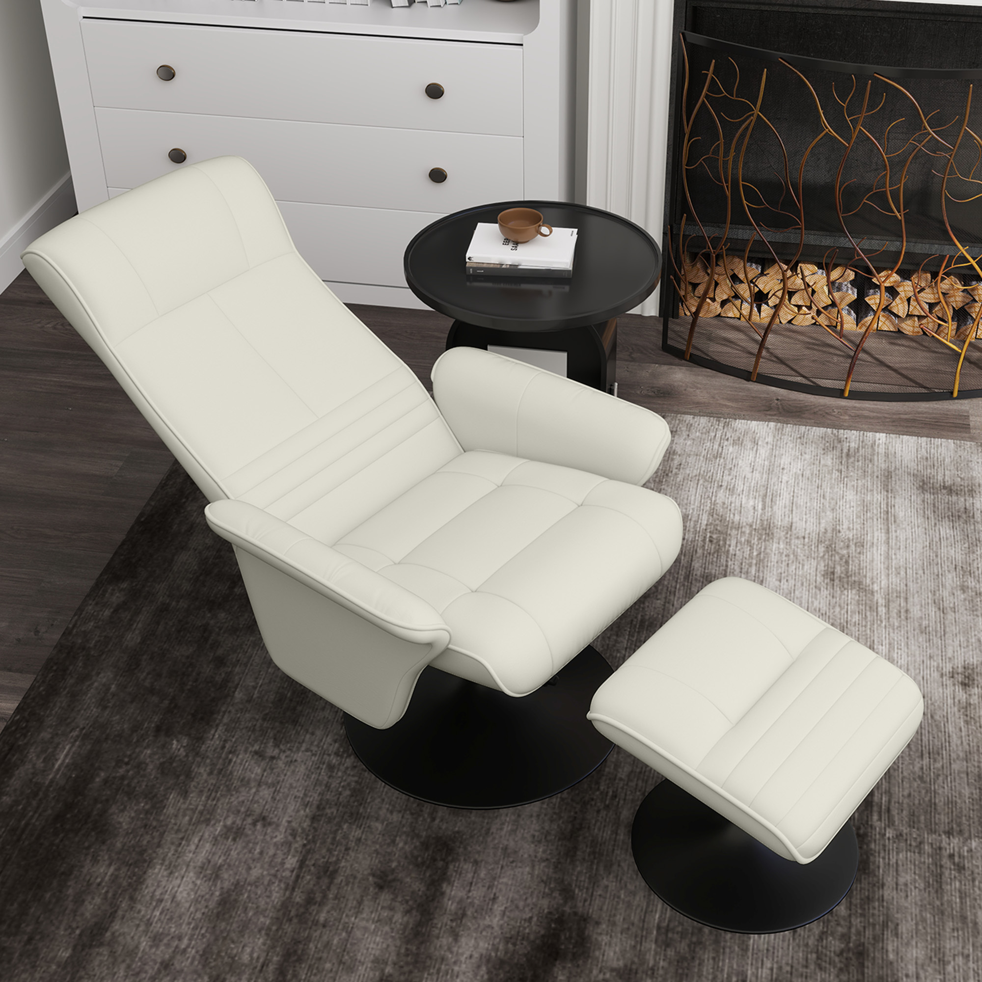HOMCOM Relaxsessel, Fernsehsessel mit Hocker, drehbar, ergonomisch ...