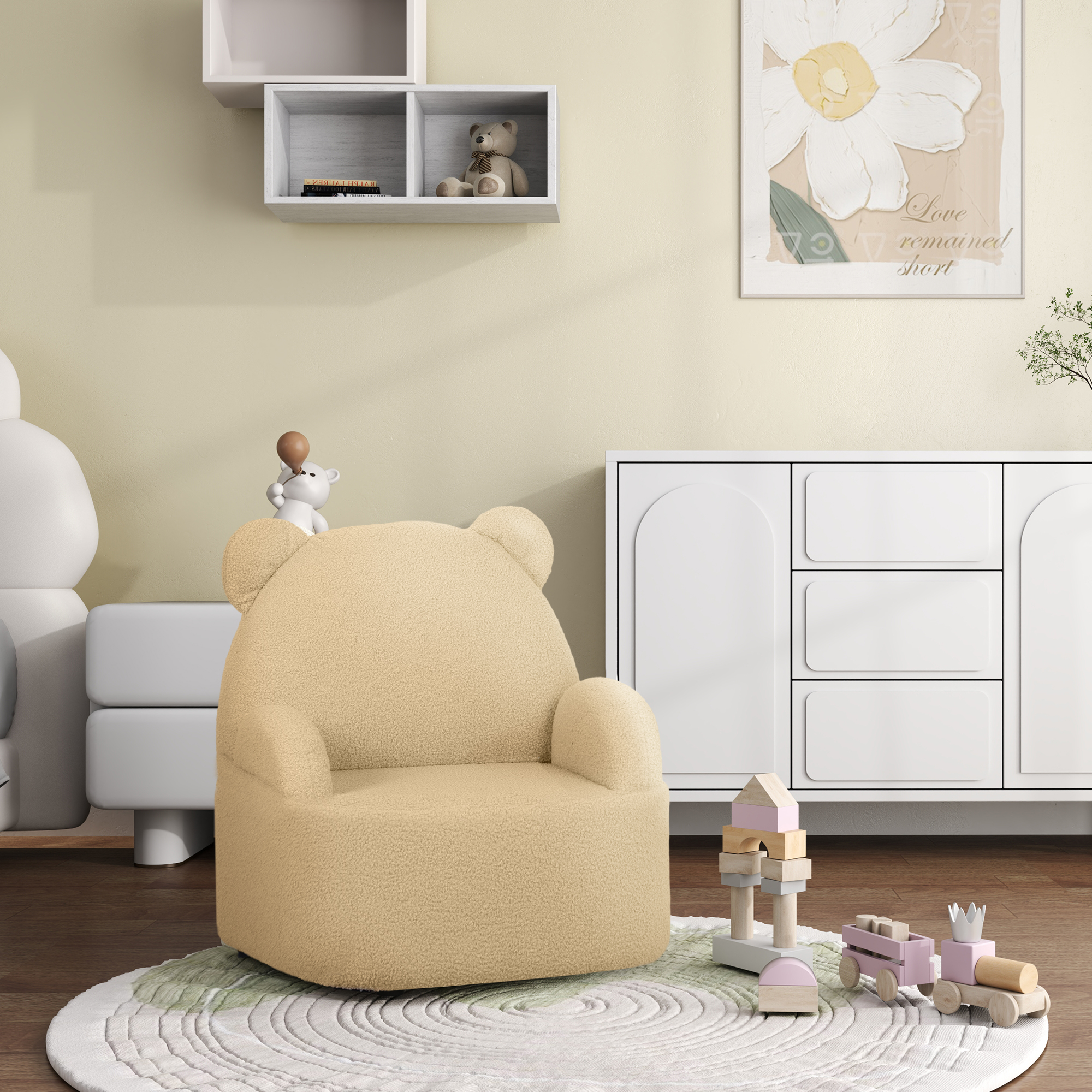 AIYAPLAY Kids Armchair, Bear Shaped Toddler Chair for Bedroom Playroom ...
