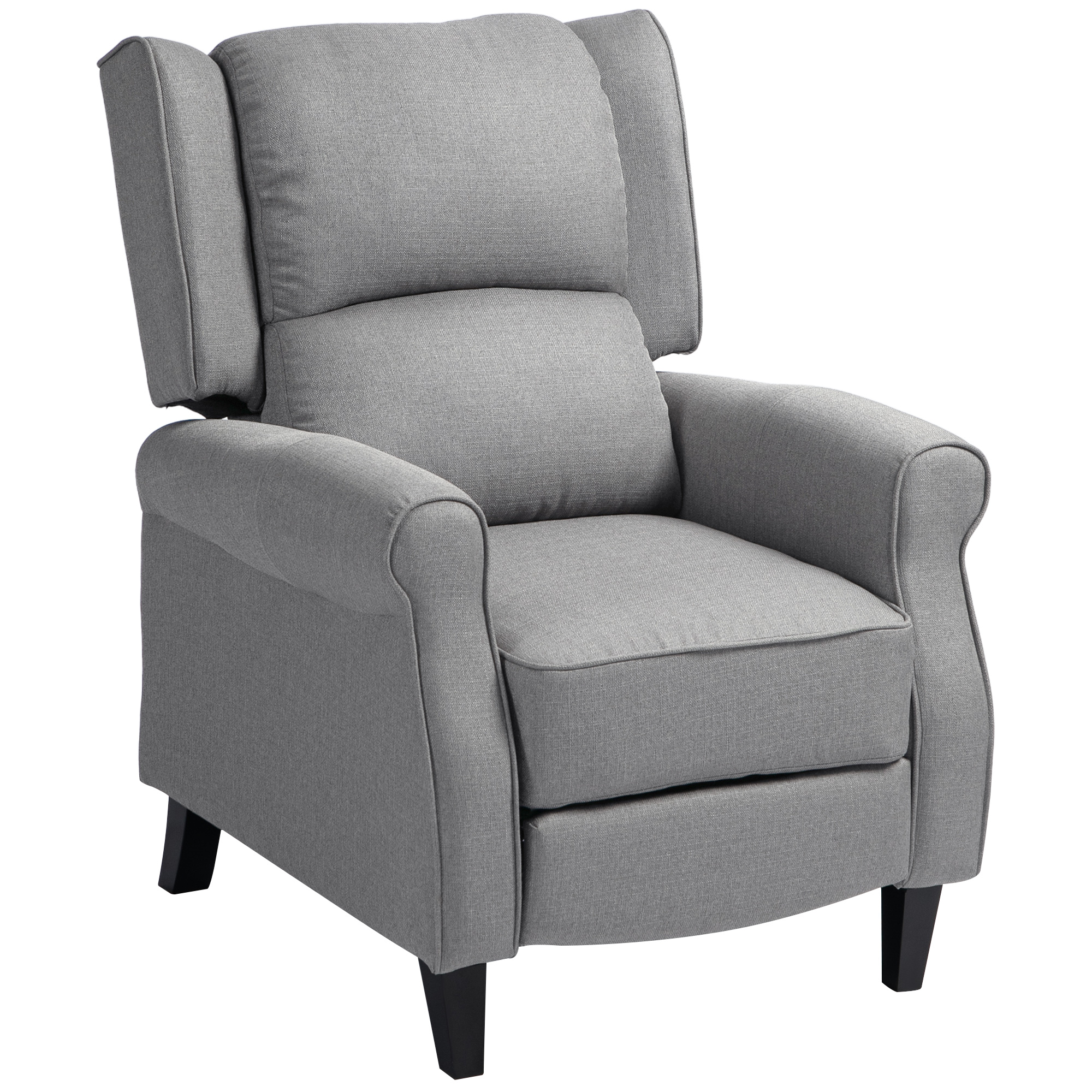 HOMCOM Sillón Relax Reclinable Manual Tapizado en Lino Sintético con ...