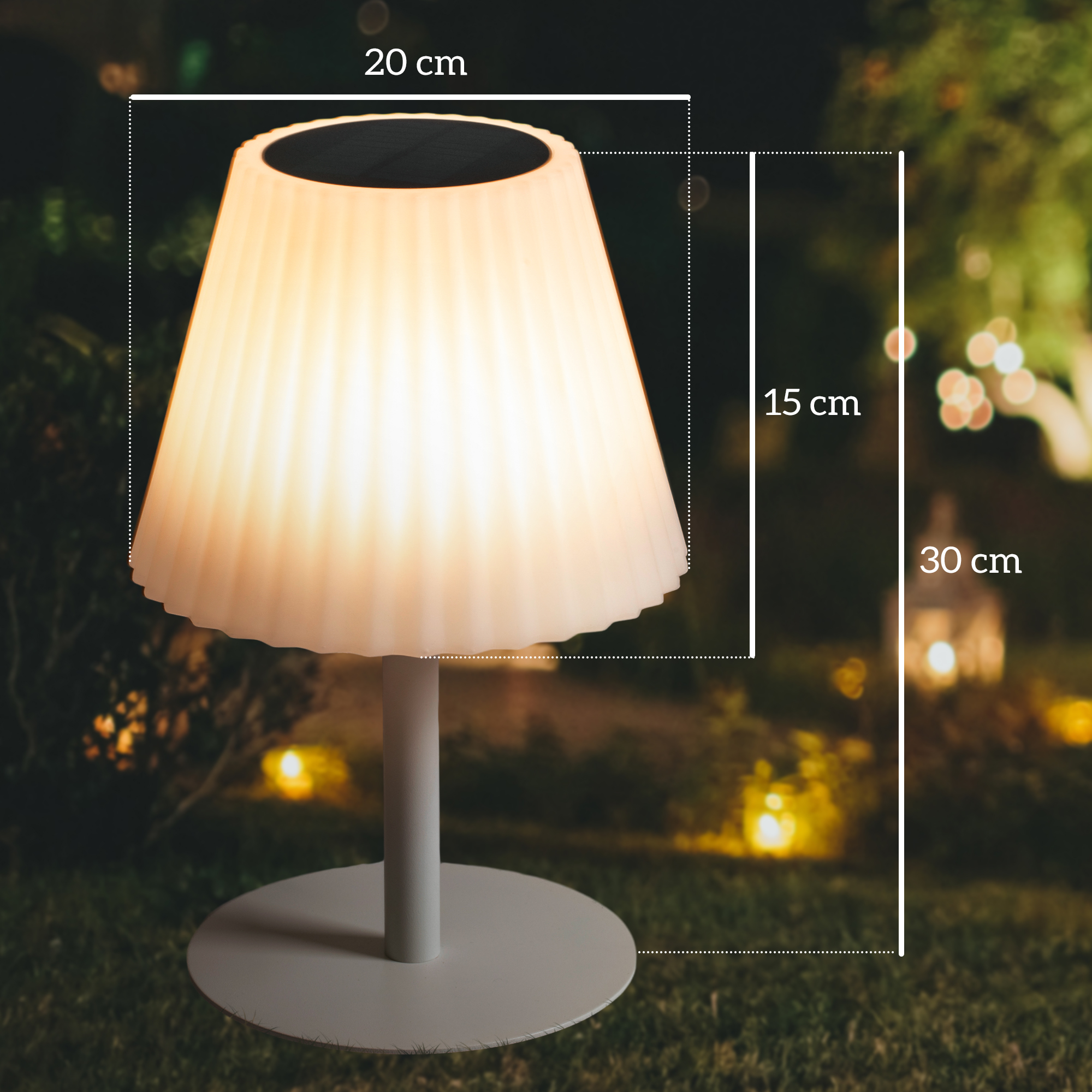 Outsunny Outdoor Solar Table Lamp, Cordless LED Desk Lamp with ...