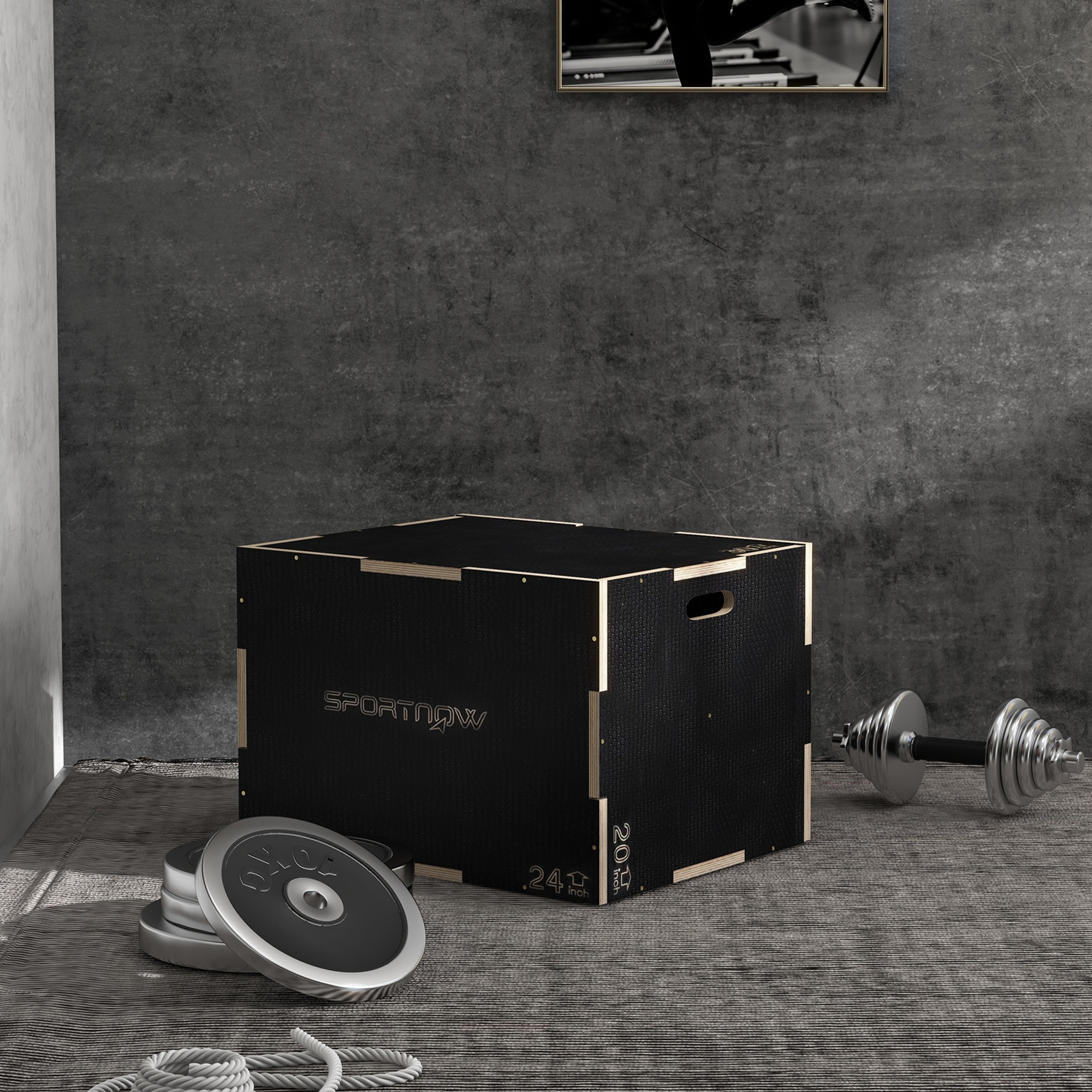 SPORTNOW 3-in-1 Wooden Plyo Box, Anti-Slip Plyometric Jump Platform ...