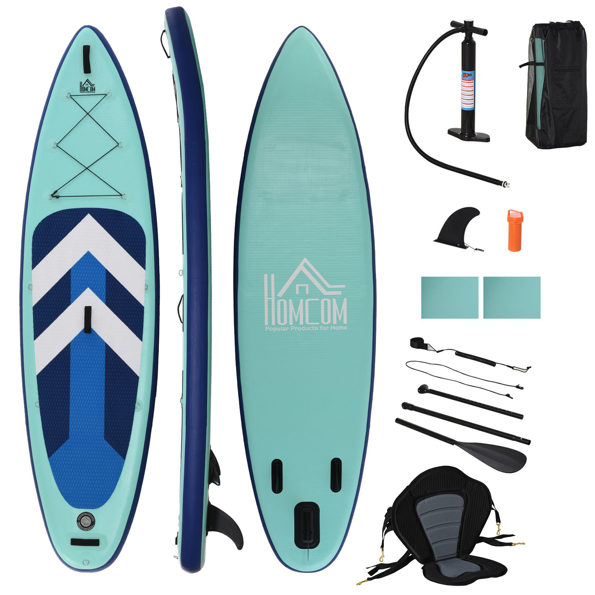 HOMCOM Inflatable Stand Up Paddle Board Kayak Conversion Kit SUP ...