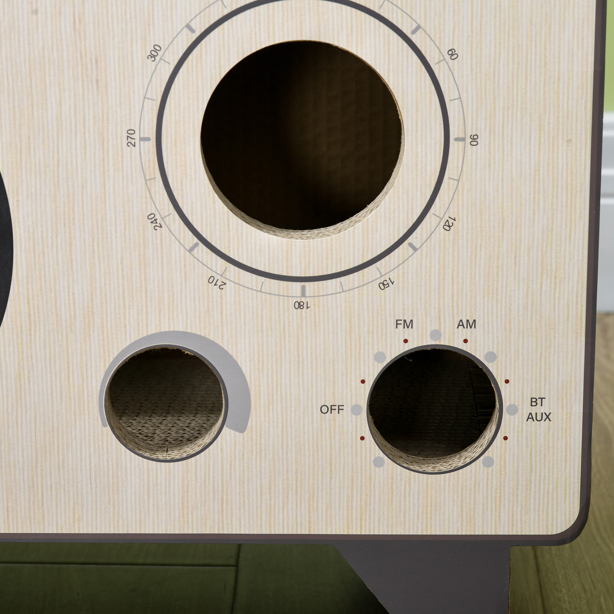PawHut 2 in 1 Cat Scratcher, Radio Shape Cat House with Catnip, 57 x 24 ...