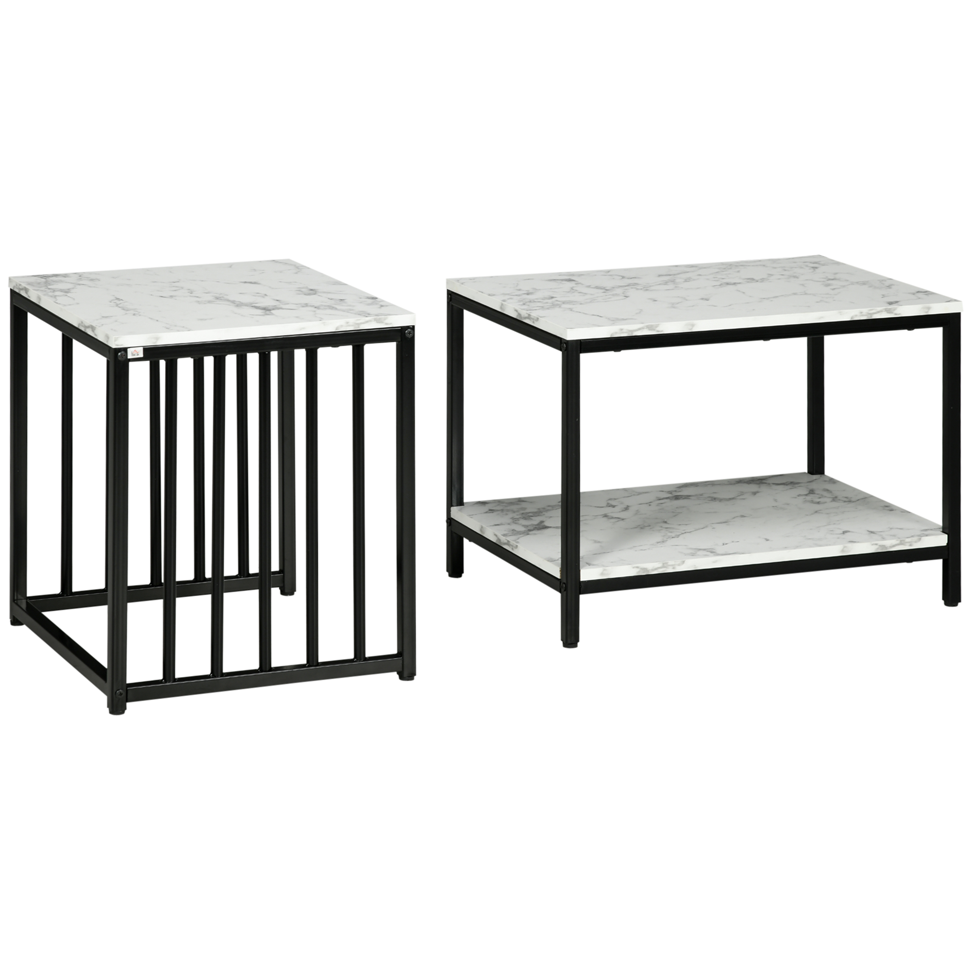 HOMCOM Lot de 2 tables d'appoint tables gigognes tables basses ...