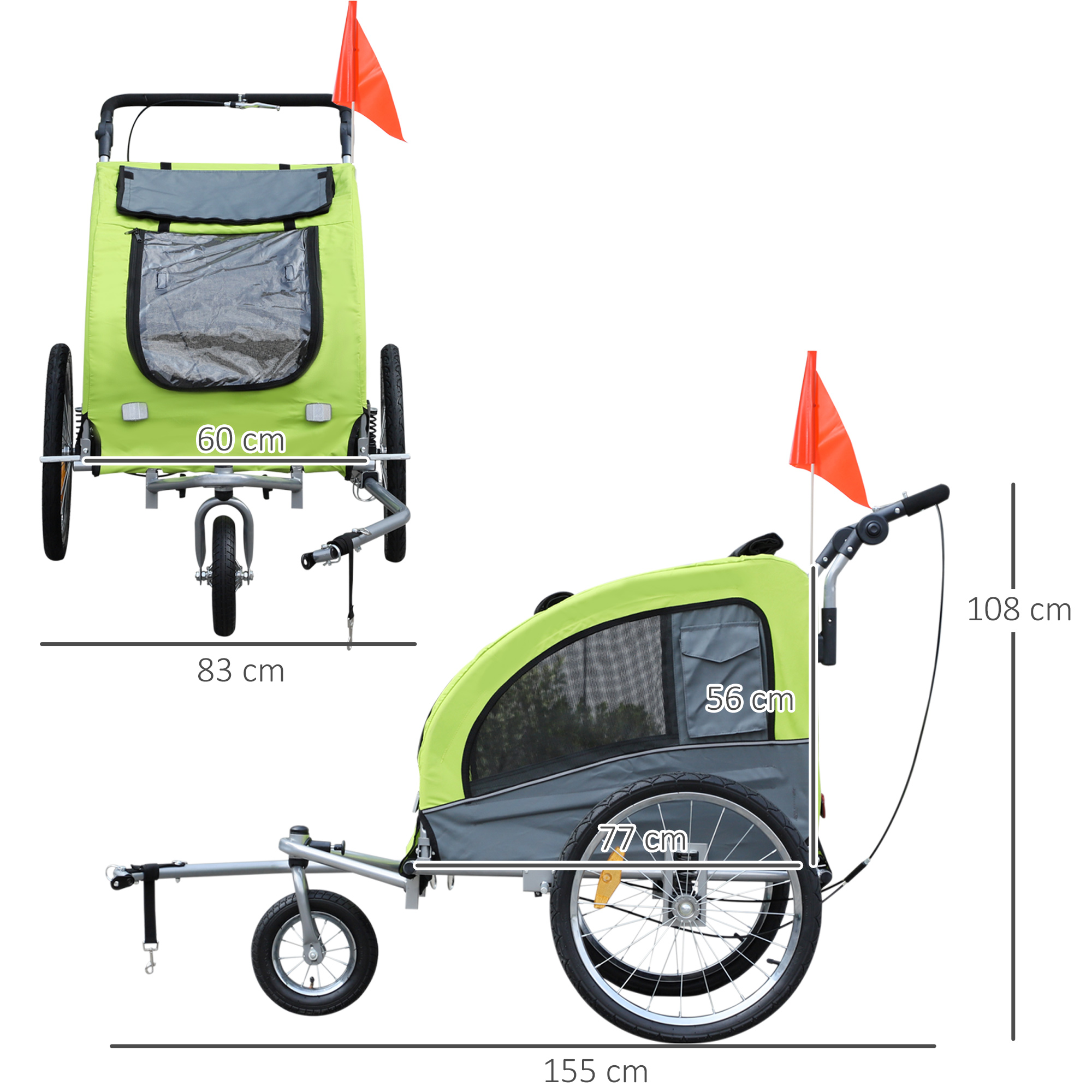 Zumu 3 in 1 bike trailer store