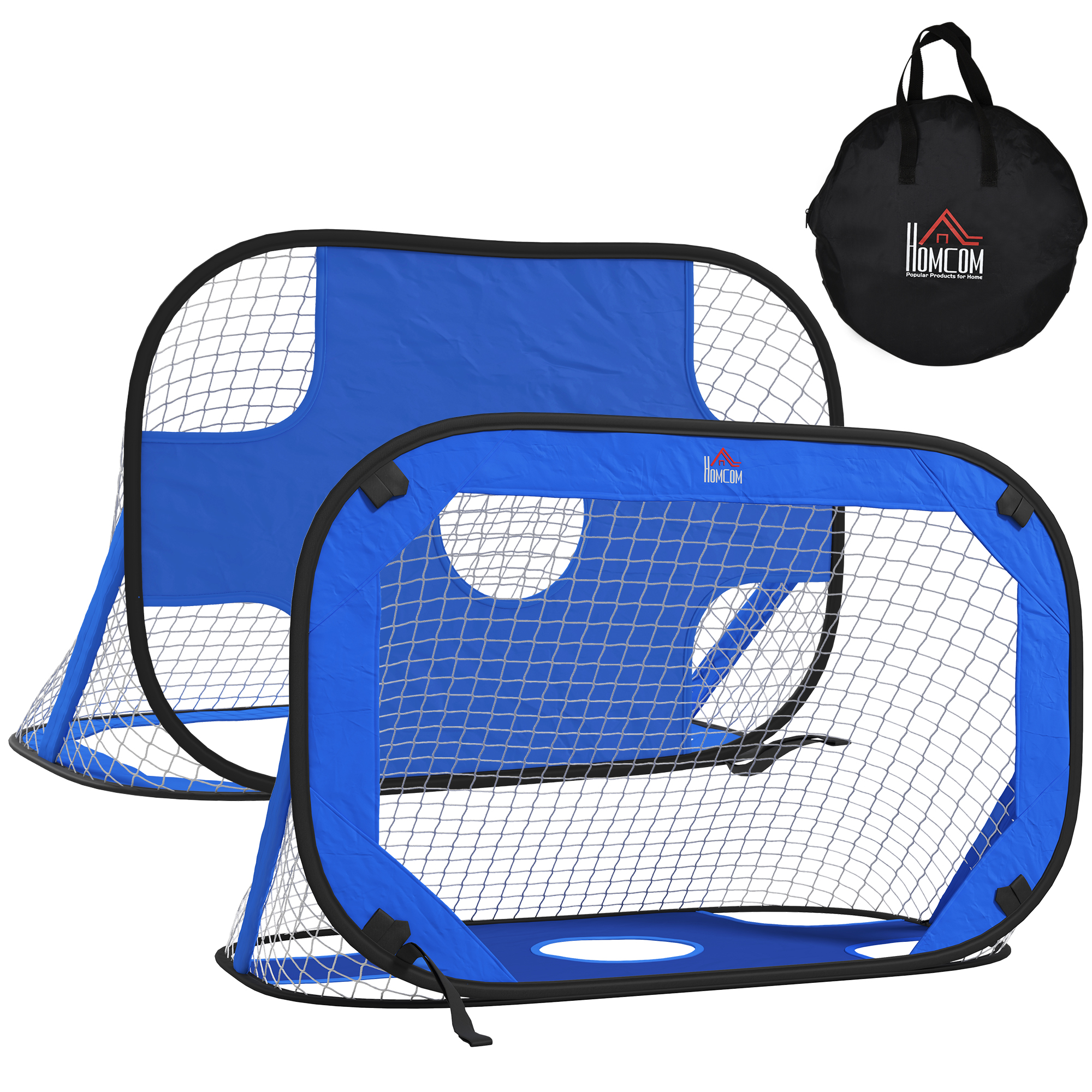 HOMCOM 2 in 1 Pop Up Football Nets Kids Target Goal Net for Backyard ...