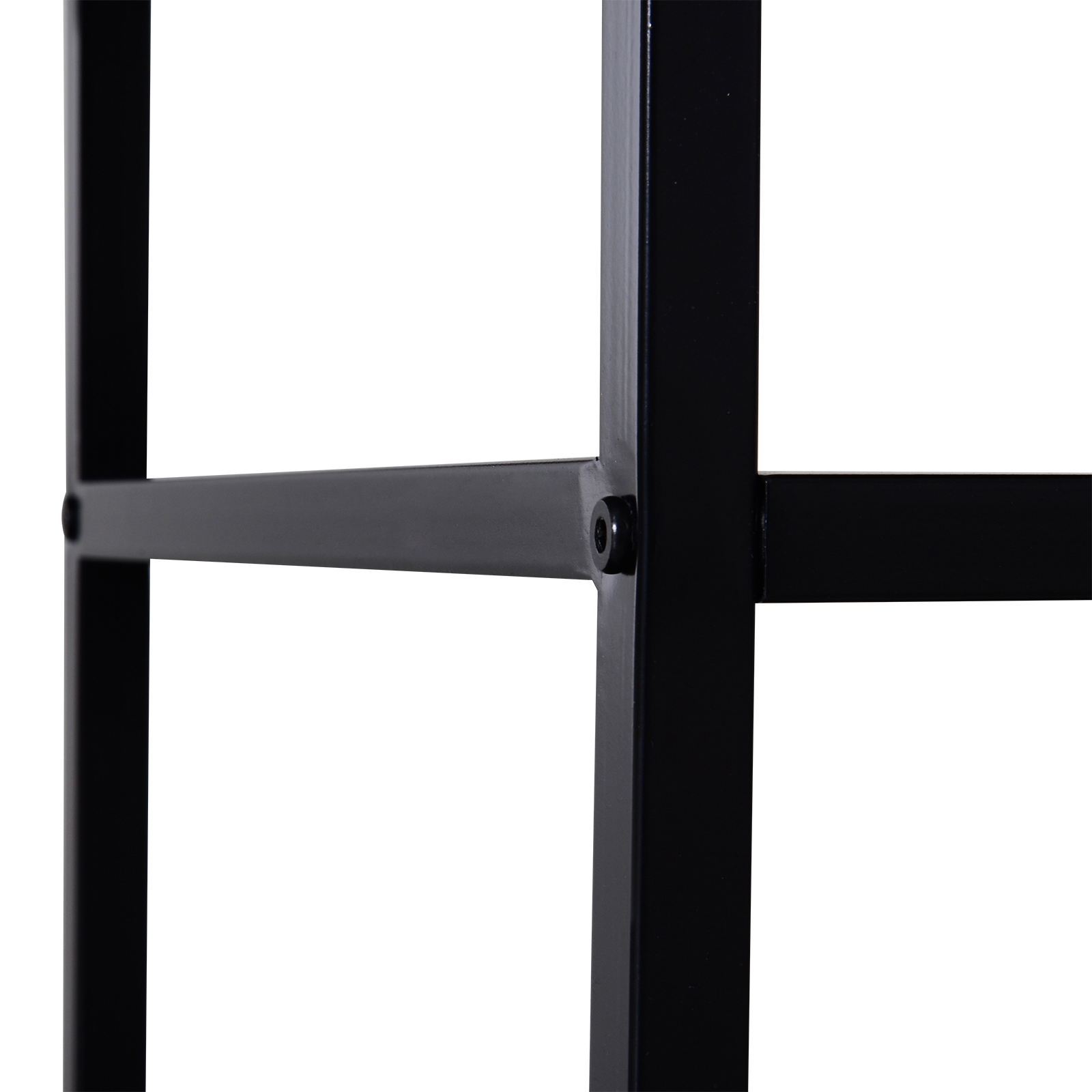 HOMCOM Steel Frame Industrial Style TV Stand w/ Shelf Black/Brown ...