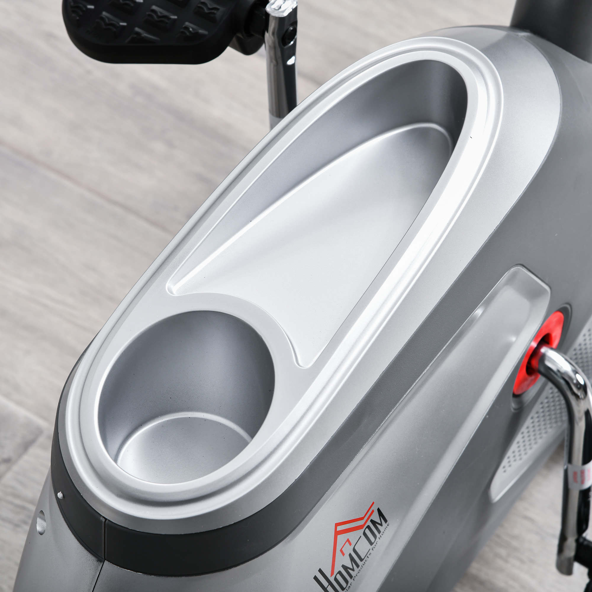 HOMCOM Cyclette Orizzontale con Seduta Regolabile, 8 Resistenze e ...