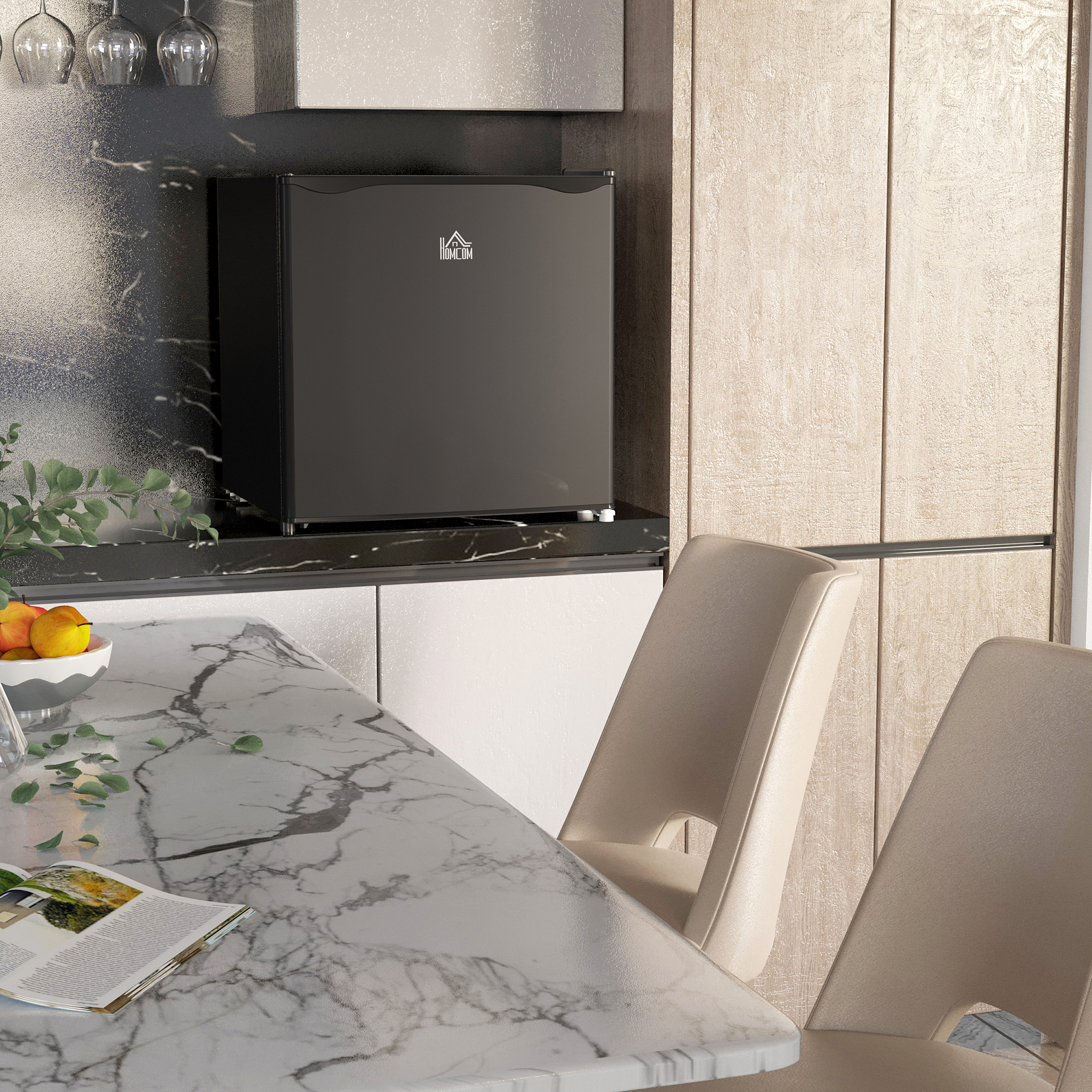 HOMCOM 46 Litre Table Top Fridge, Counter Top Fridge with Chiller Box ...