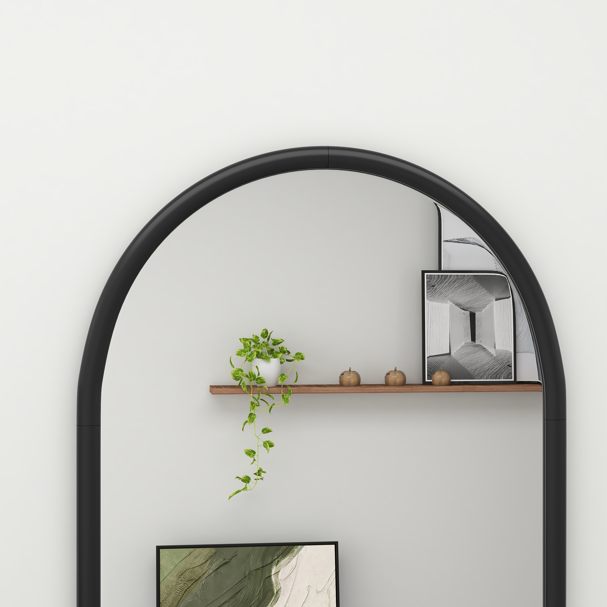 HOMCOM Espejo de Pared 65x110 cm con Marco de Madera en Forma de ...