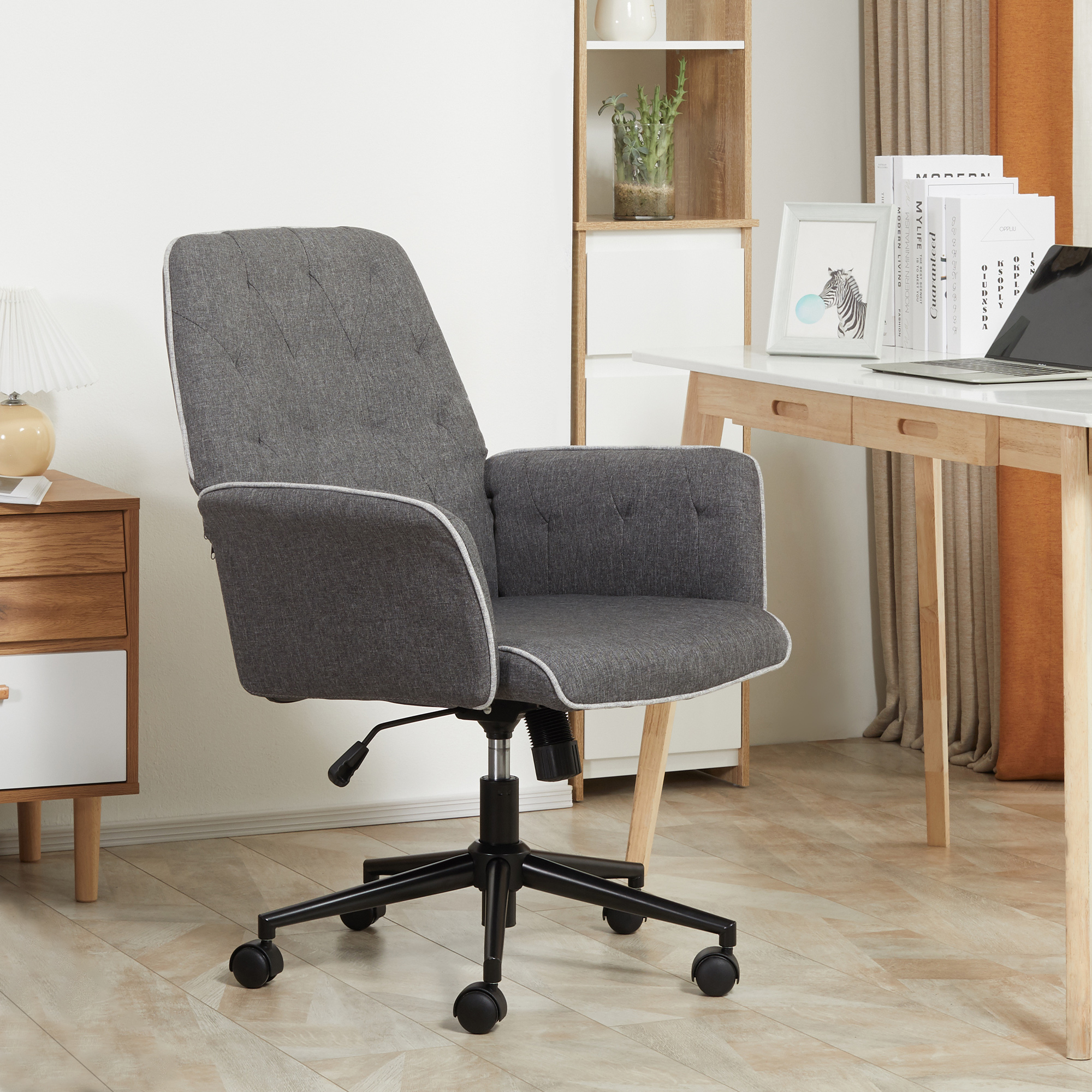 HOMCOM Office Chair Computer Seat Grey | Aosom UK