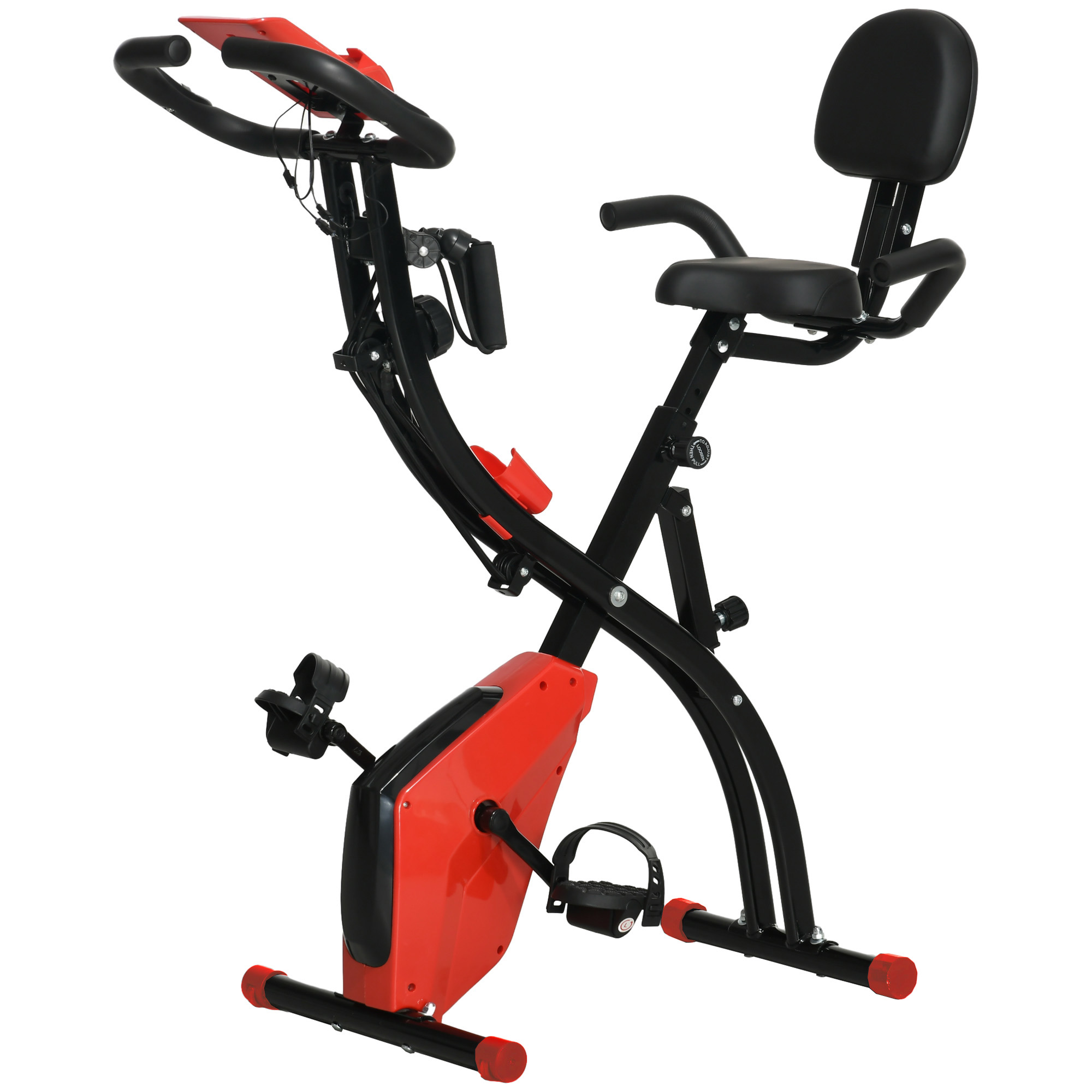 HOMCOM 2-In-1 Upright Exercise Recumbent Bike Adjustable Resistance ...