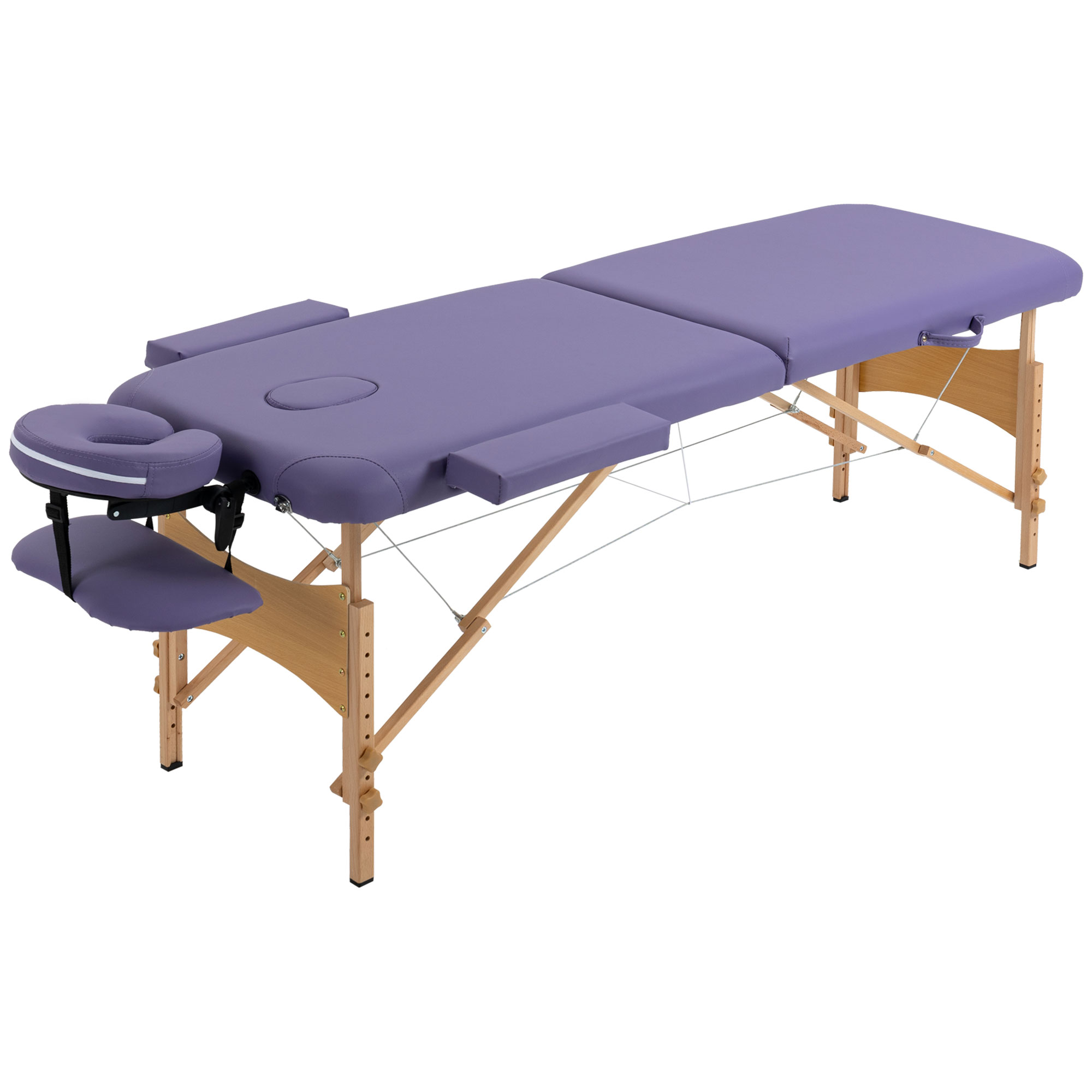 HOMCOM Portable Massage Bed, Folding Spa Beauty Massage Table with 2 ...