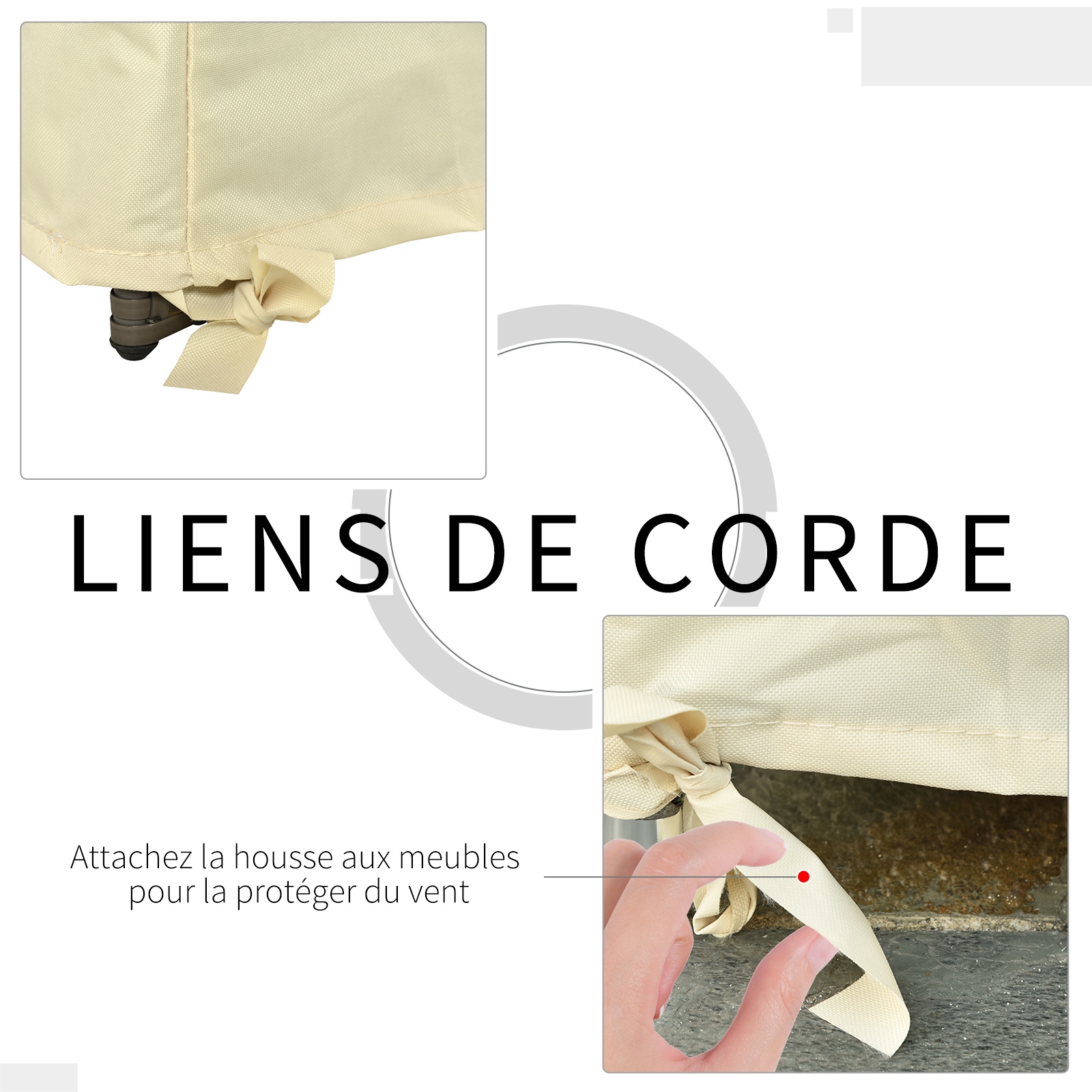 Outsunny Housse de Protection Mobilier de Jardin Bâche Étanche pour ...